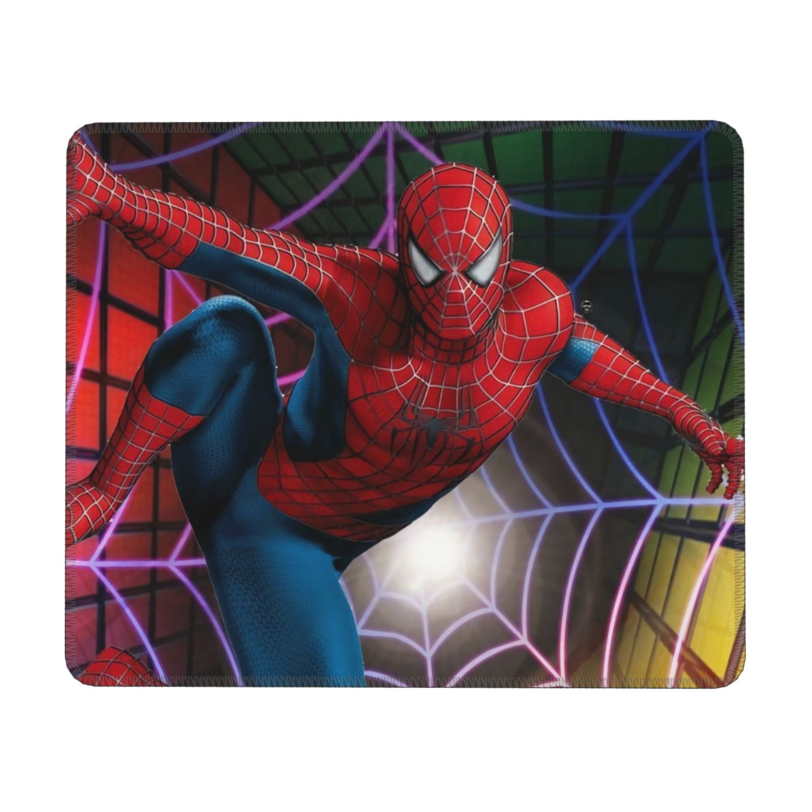 Colorful Spider Web Spider-Man Mouse Pad with Anti-fray Stitching ...