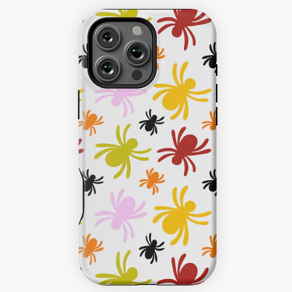 Colorful Spiders Retro Halloween Pattern Phone Case for iPhone 16 15 14 ...