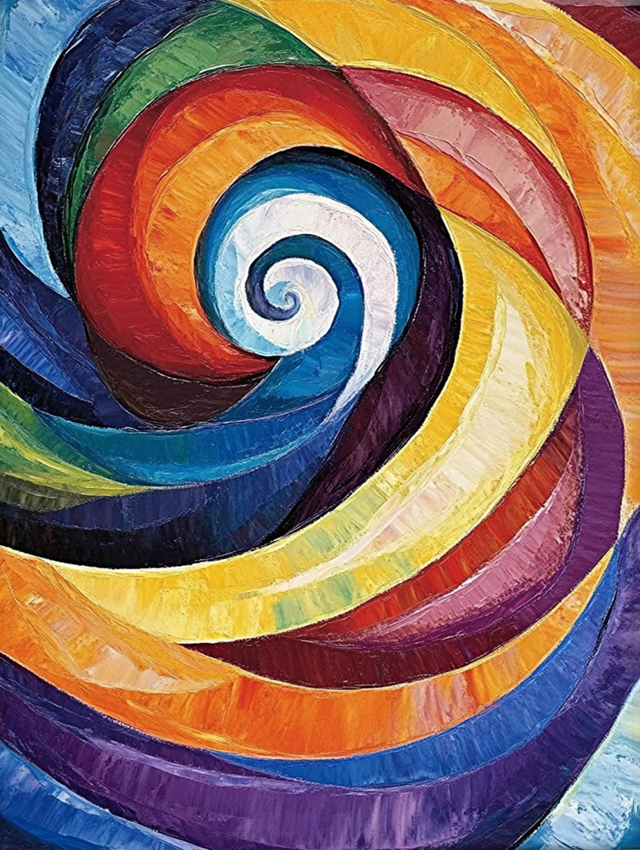 Colorful Spiral Abstract Decoration Painting/Canvas Art， Suitable for ...