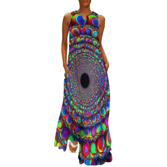 Colorful Spiral Pattern Long Dress dress women summer dress for women ...