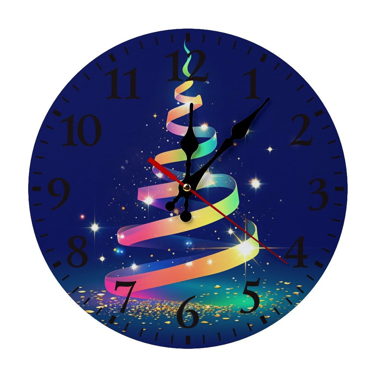 Colorful Spiral Tree Sparkles Wall Clock Modern Design Clocks Wall ...
