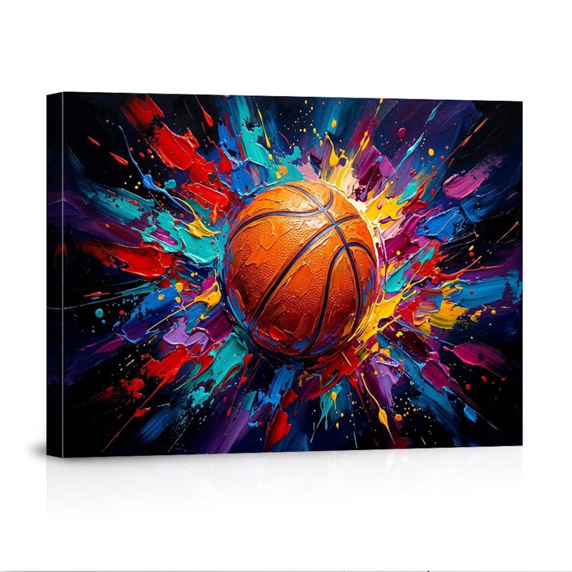Colorful Splash Basketball Vibrant Sport For Teen Room Gym Bedroom ...