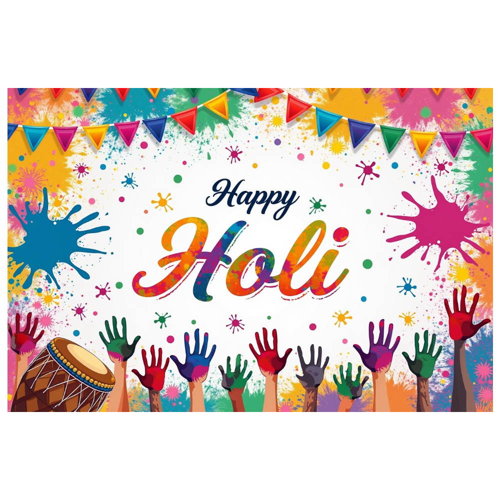 Colorful Splatter Design Holi Festival Banner Background Party ...