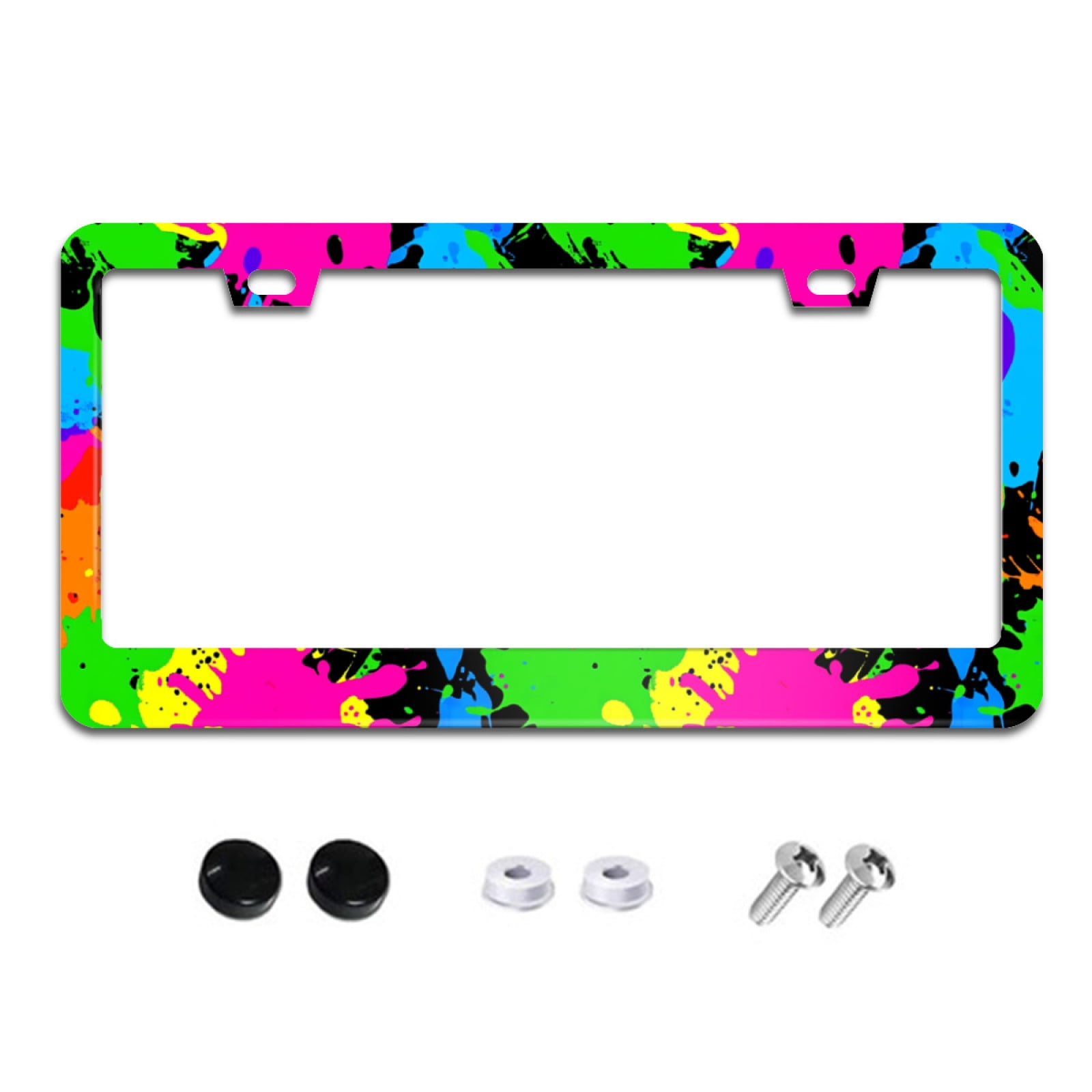 Colorful Splatter License Plate Frames for Women Men Car Plate Holder ...
