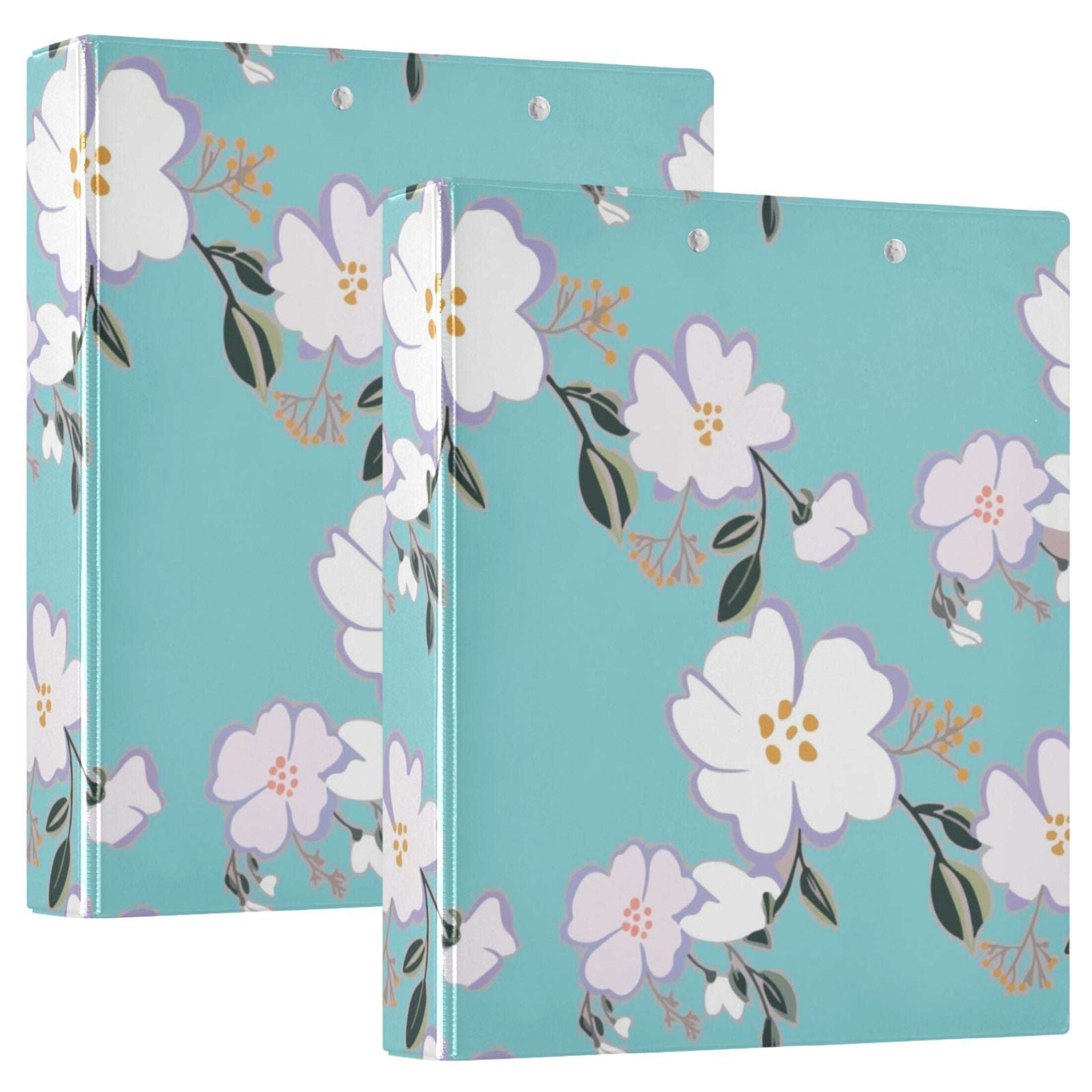 Colorful Spring Floral Hardcover 3 Ring Binder 1.5 inch Round Rings ...