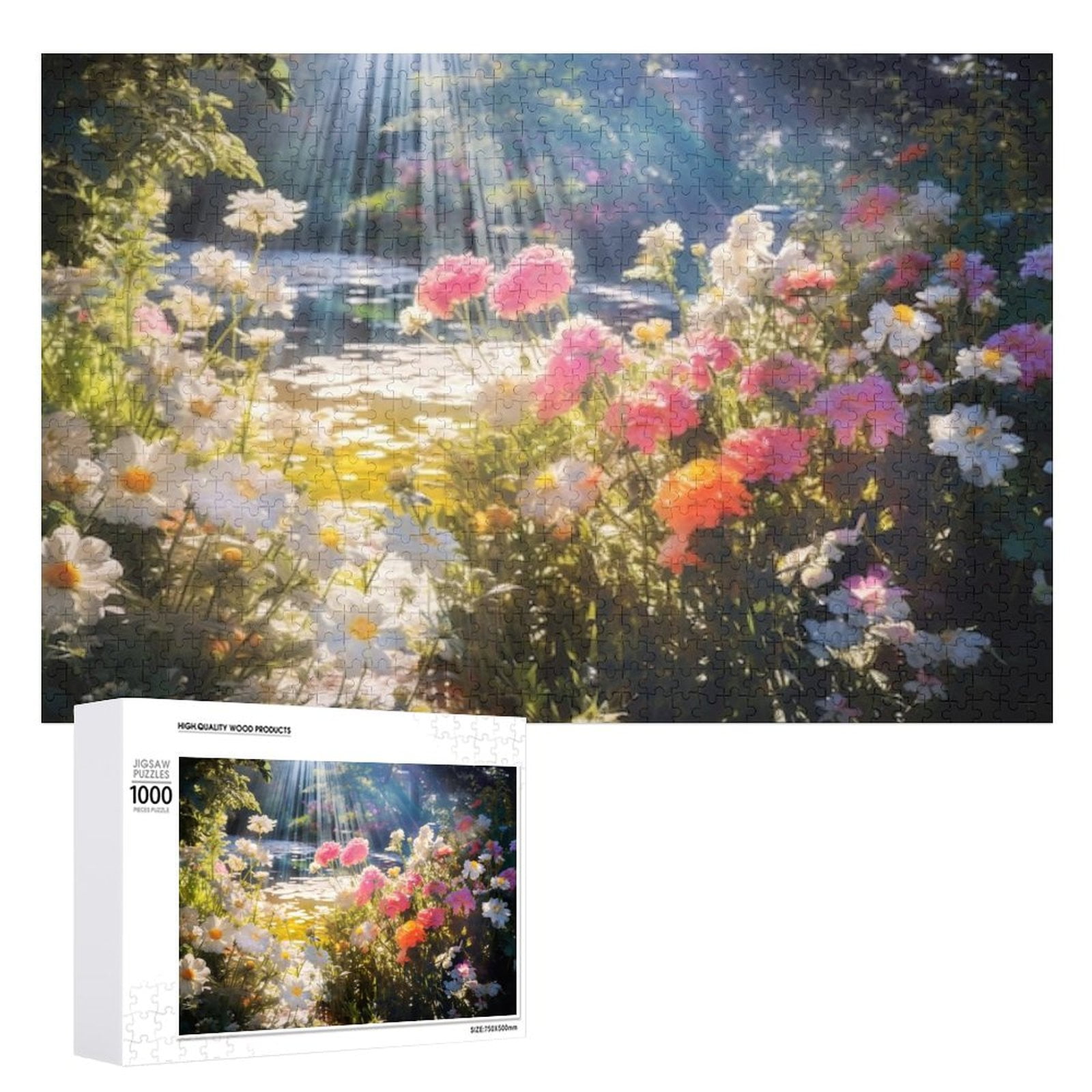 Colorful Spring Floral Puzzle, 1000 Pieces for Adults, Beautiful Flower ...