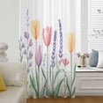 Colorful Spring Floral Sheer Curtains 54 Inch Length, Light Filtering ...