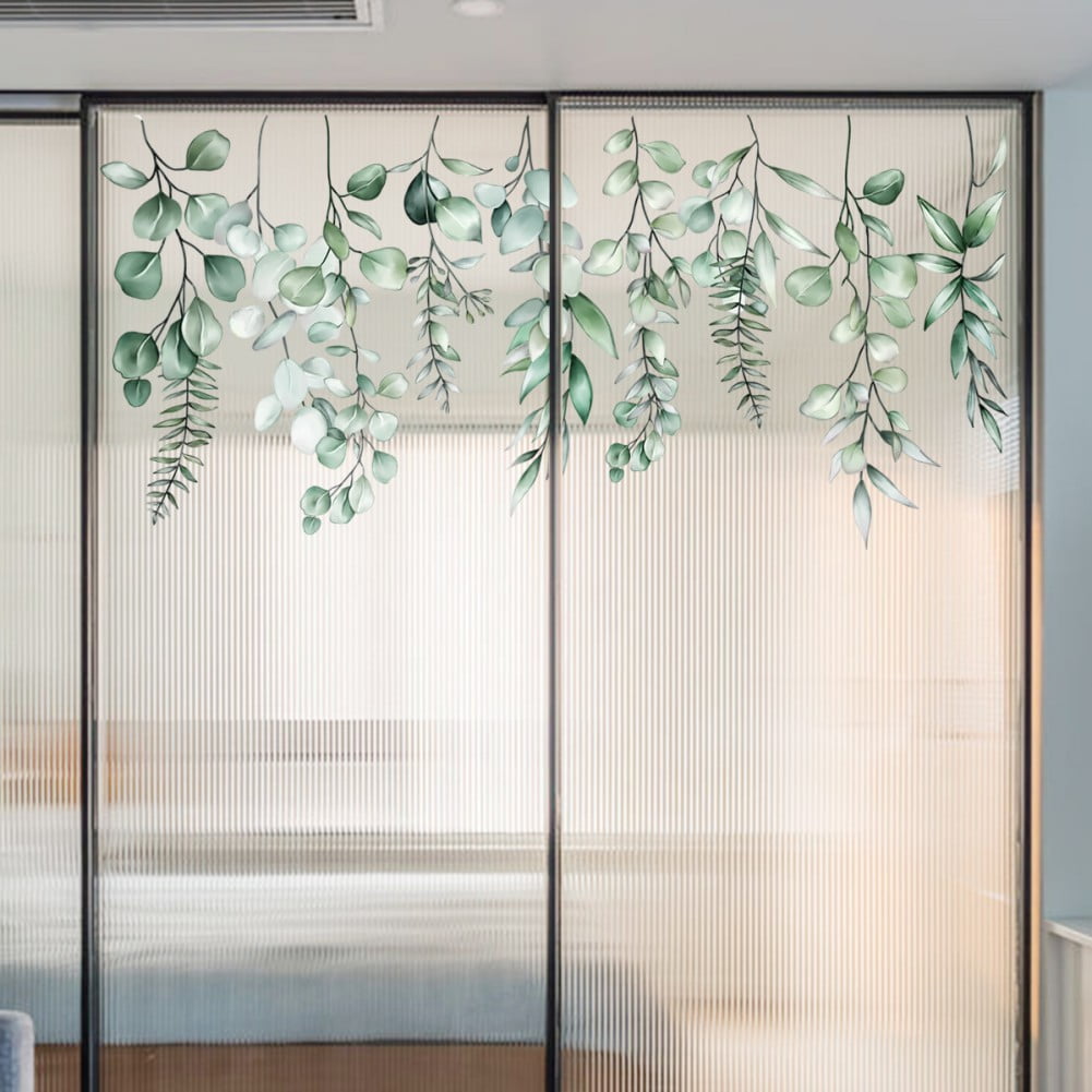 Colorful Spring Flower Wall Decals Heat-insulating Curtain Stickers ...
