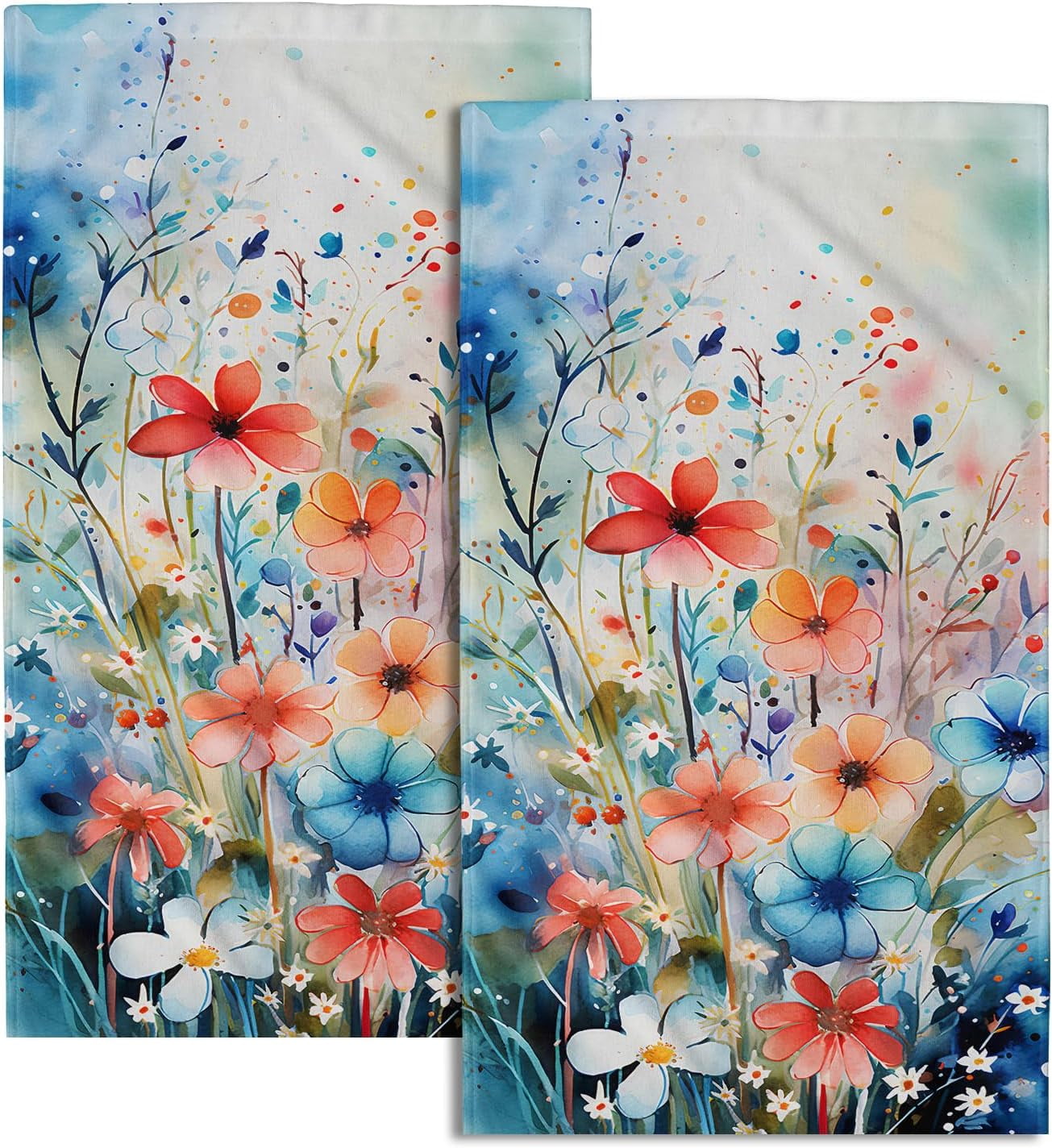 Colorful Spring Flowers Hand Towels - Summer Floral Fingertip Kitchen ...