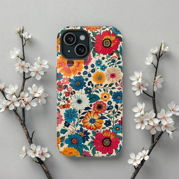 Colorful Spring Garden Phone Case Vibrant Blossom Art for iPhone 17 16 ...