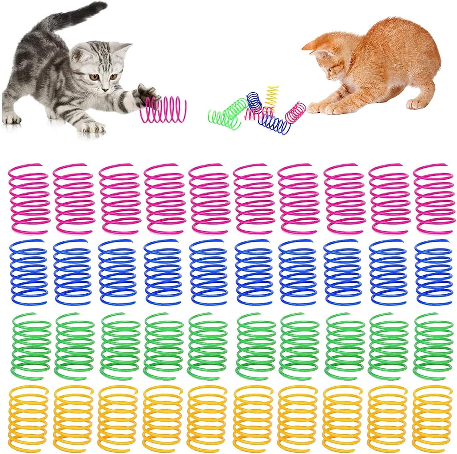 Colorful Springs Cat Toy, Flexible Plastic For Safe And Healthy ...