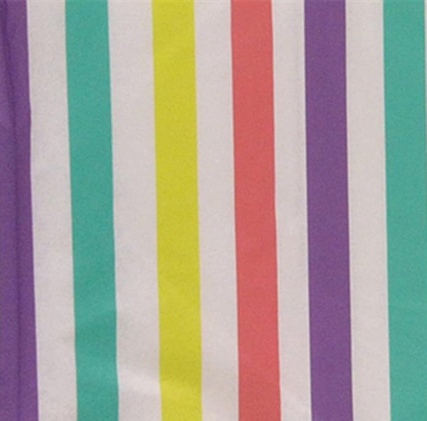 Colorful Springtime Easter Stripes Vinyl Flannel Back Tablecloth (52" x ...