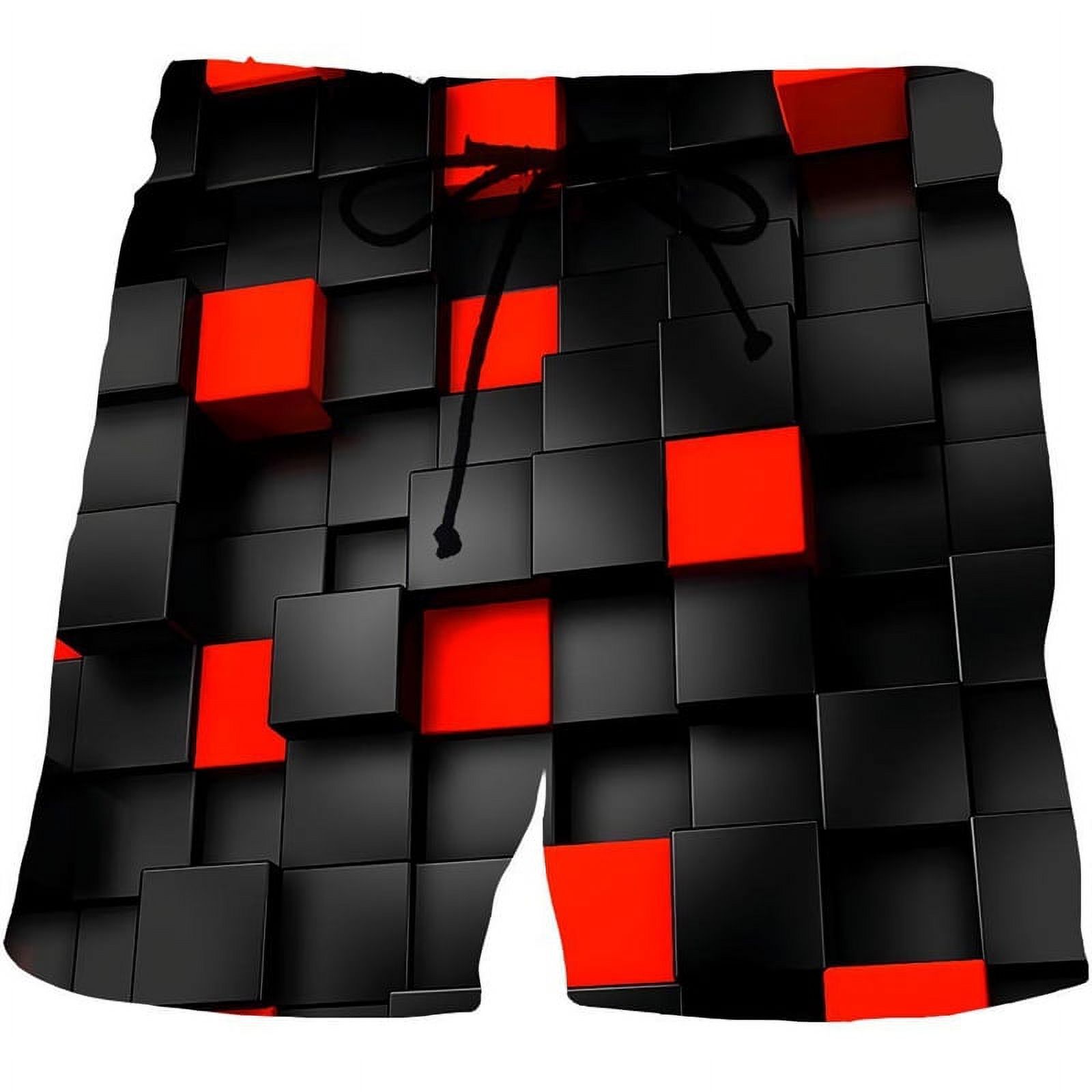 Colorful Square Lattice 3D Print Beach Shorts Men Women Kid Fashion ...