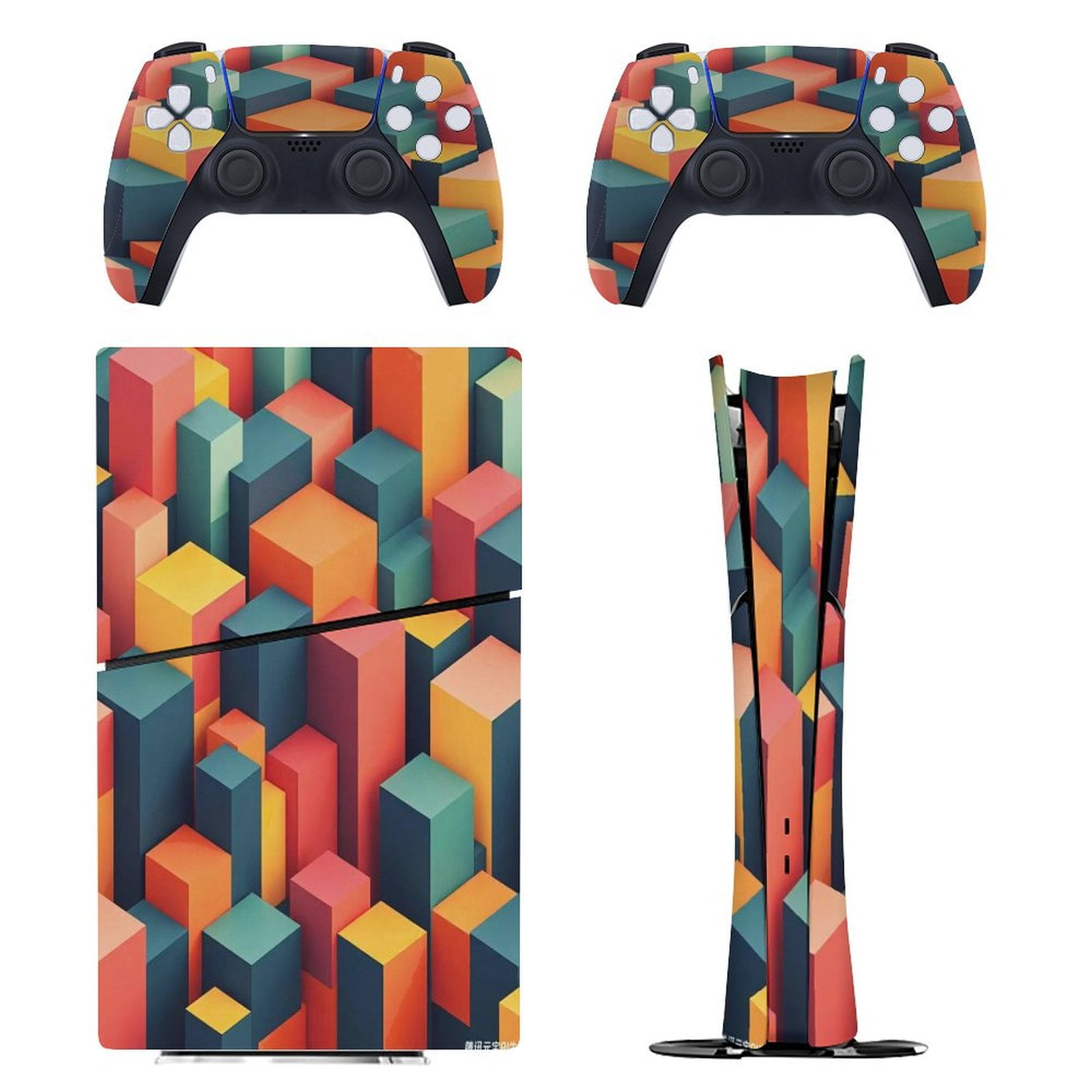 Colorful Squares Modern Art PS5/PS5 Slim Digital Disc Skin Sticker For ...
