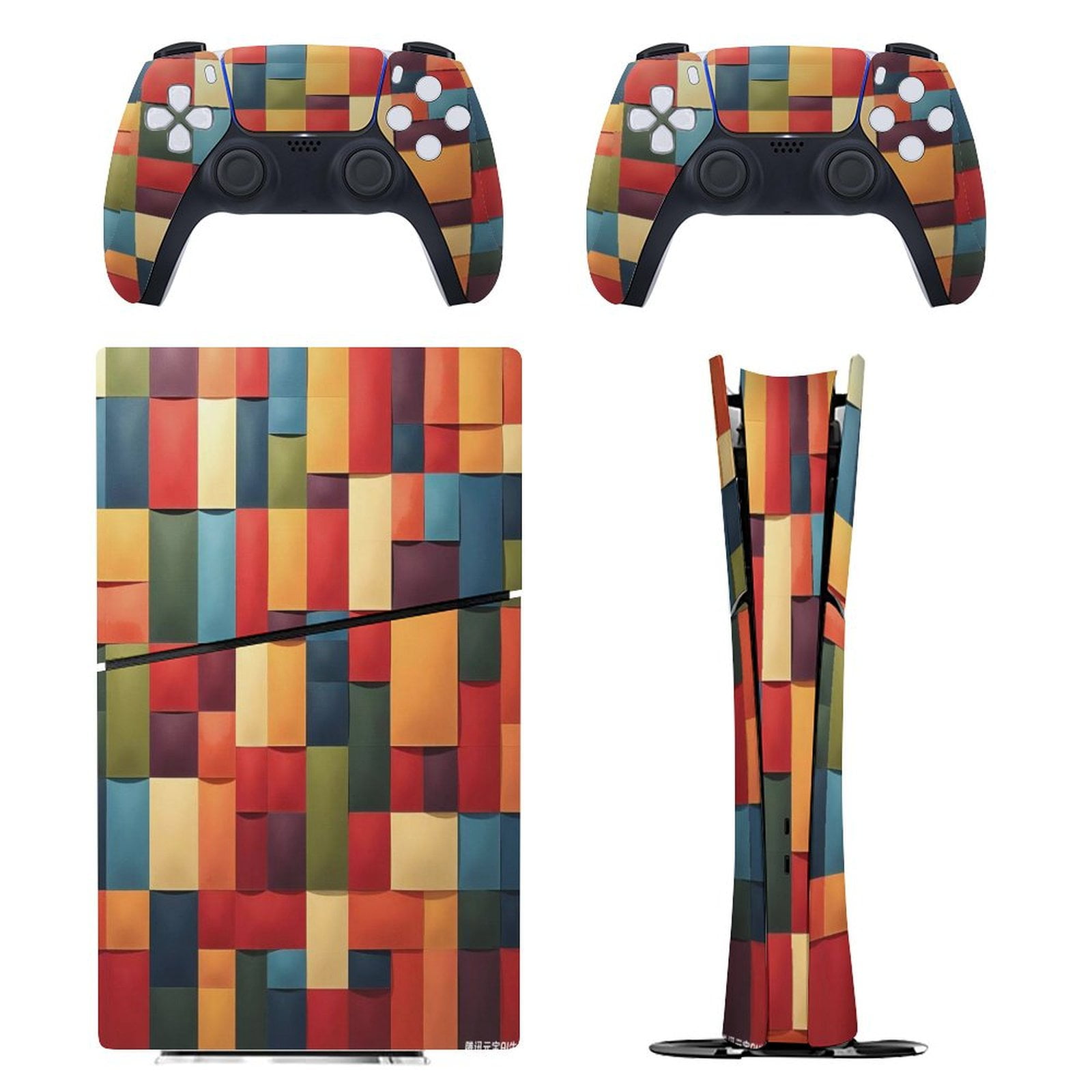 Colorful Squares PS5/PS5 Slim Digital Disc Skin Sticker For Console And ...