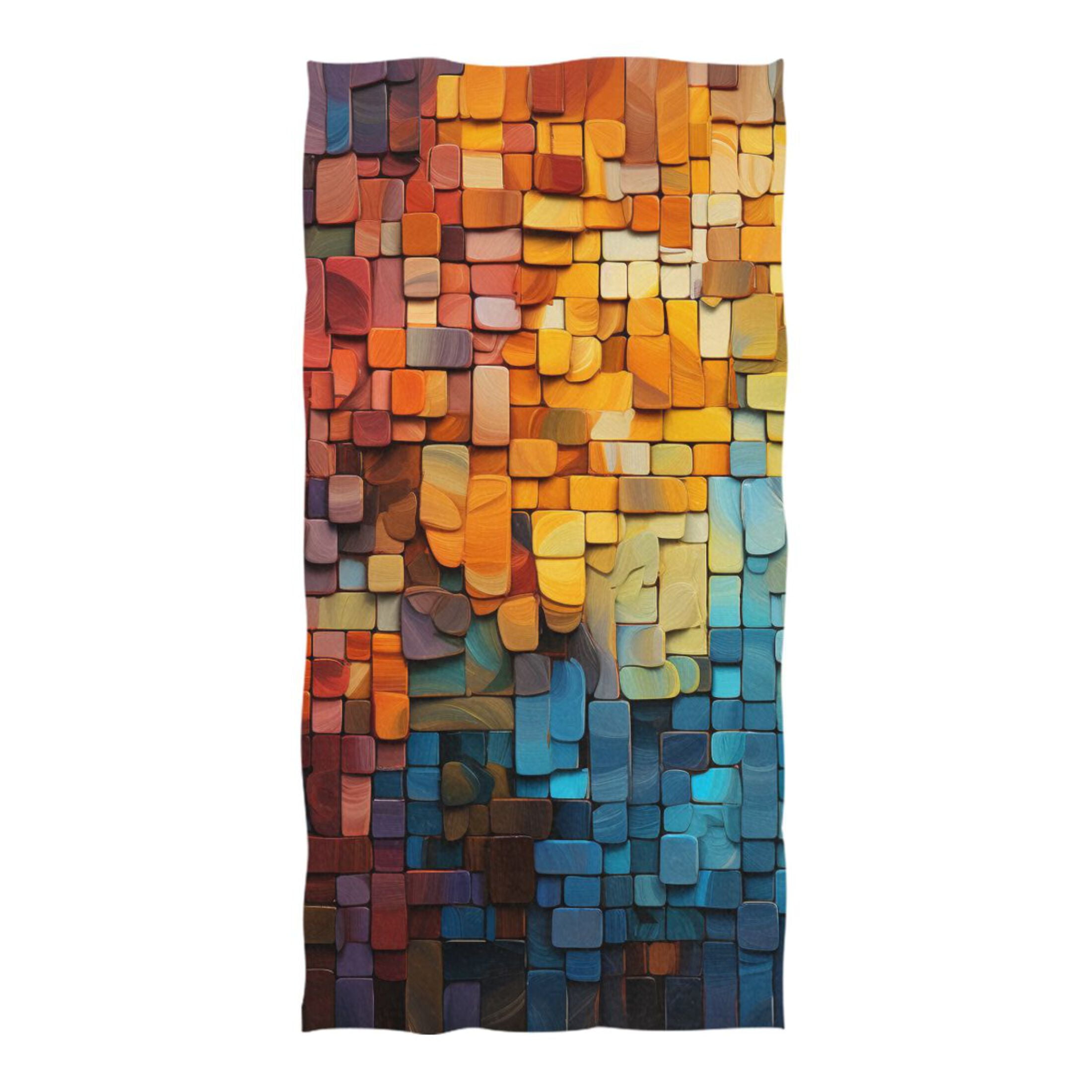 Colorful Squares and Cubes Beach Towel Oversized 74"x37" Pool Towels ...