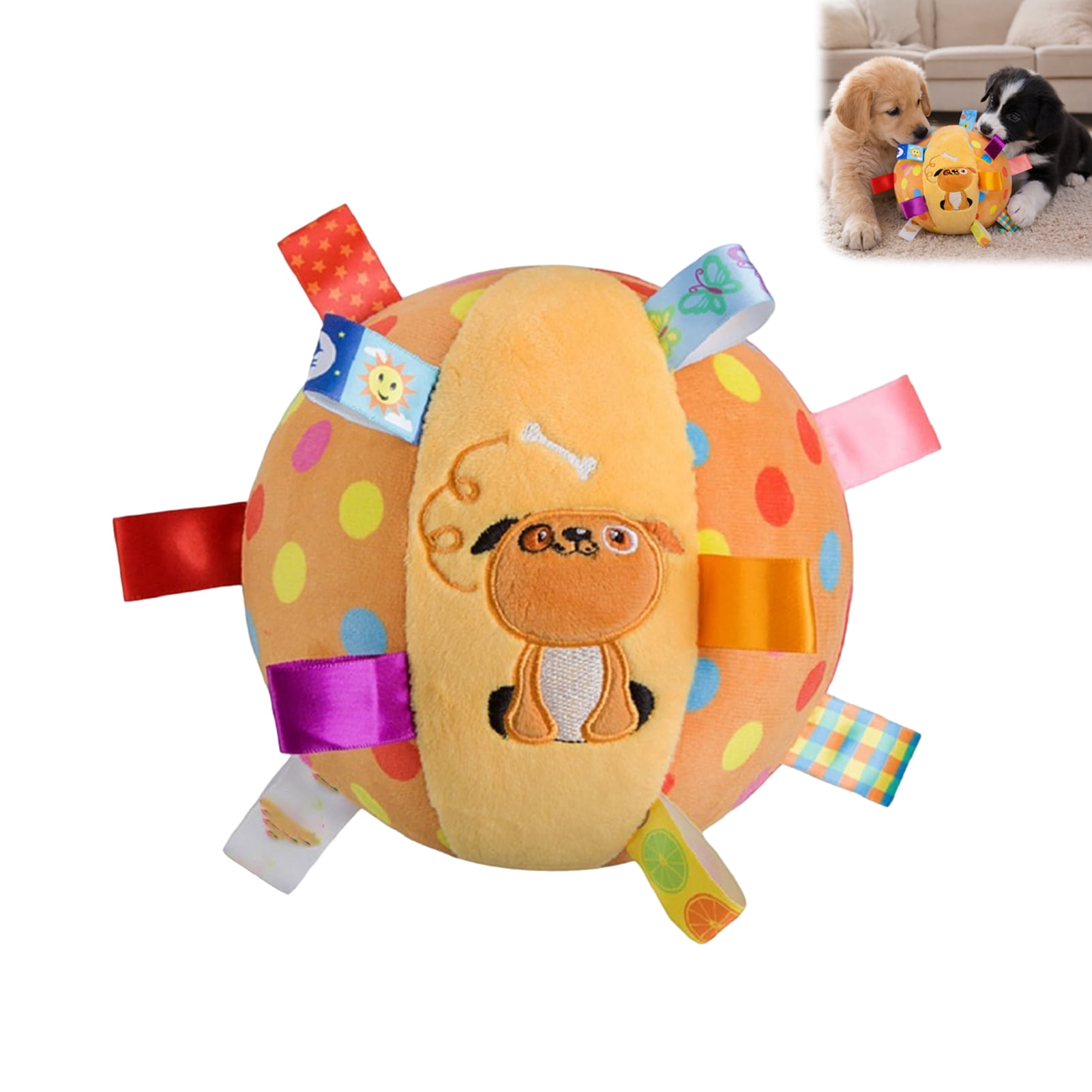Colorful Squeaky Hanging Dog Training Toy, Soft Stuffed with Cotton and ...