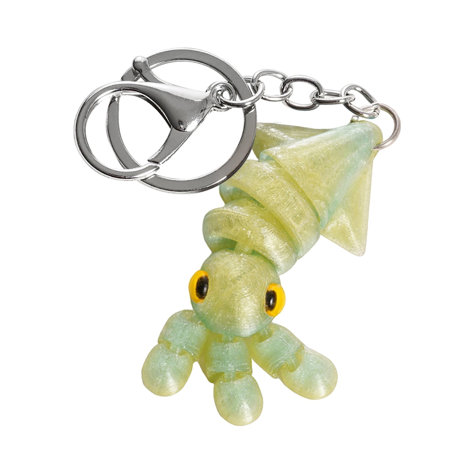 Colorful Squid Keychain with Durable Metal Ring, Cute and Fun Accessory ...