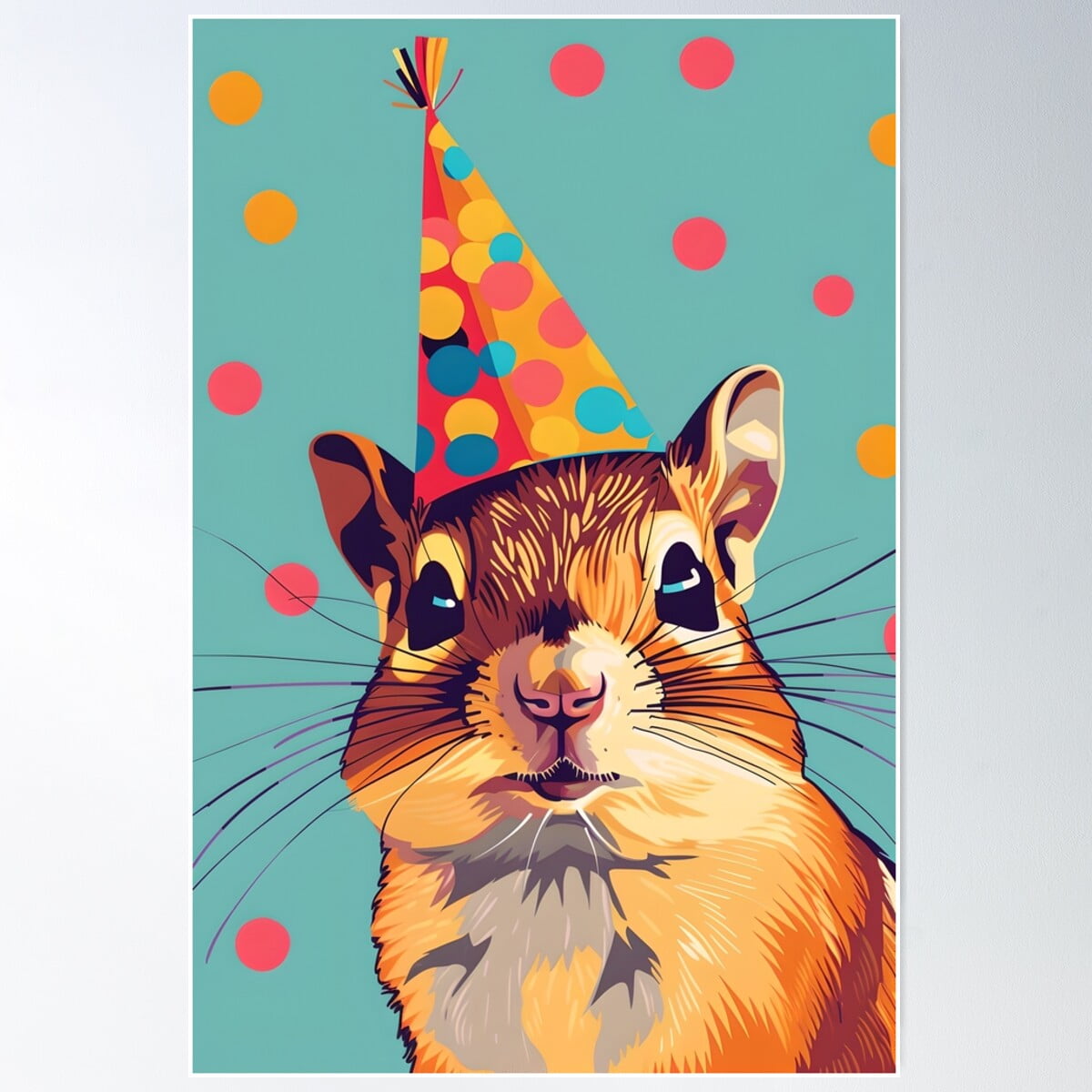 Colorful Squirrel Birthday Party Design - Fun And Playful Animal Art ...