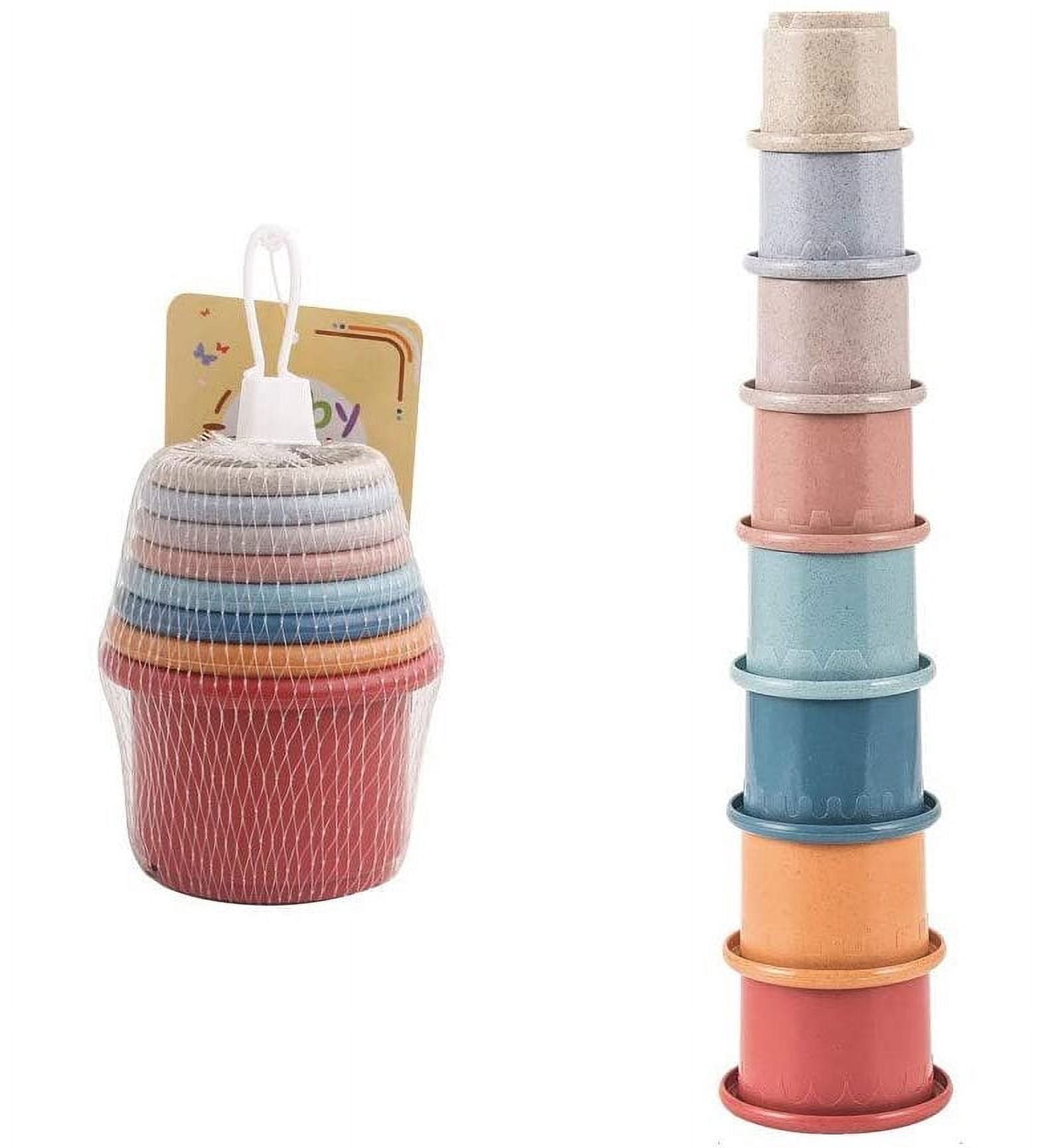 Colorful Stacking & Nesting Cups, 8-Piece Cups Fun Color Learning Toy ...