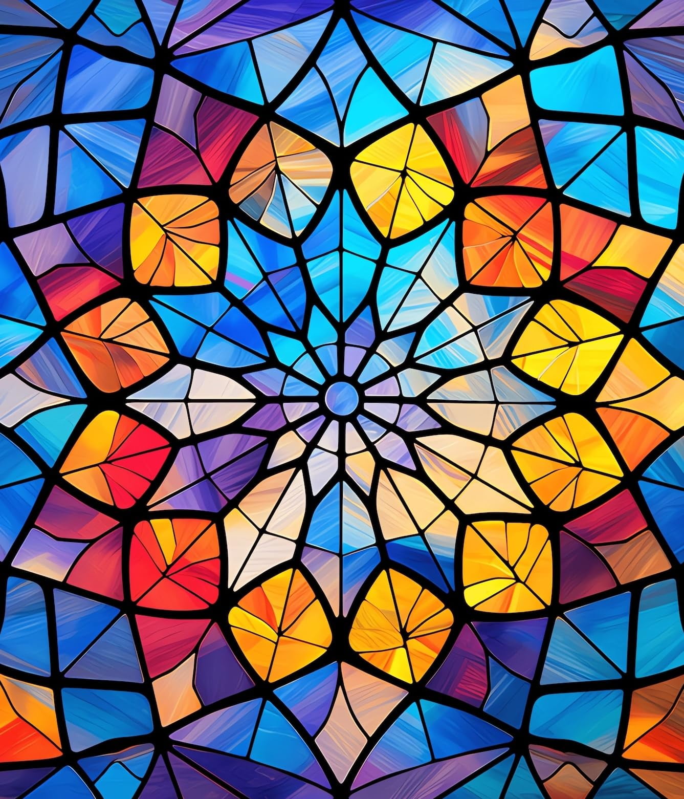 Colorful Stained Glass Design Chocolate Photo Transfer Sheet. Apply To ...