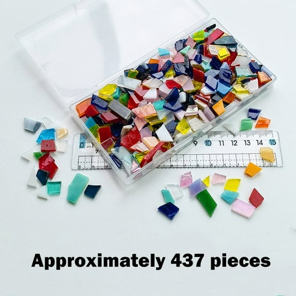 1600 Transparent Cathedral Glass Mosaic Tiles for Arts and Crafts ...