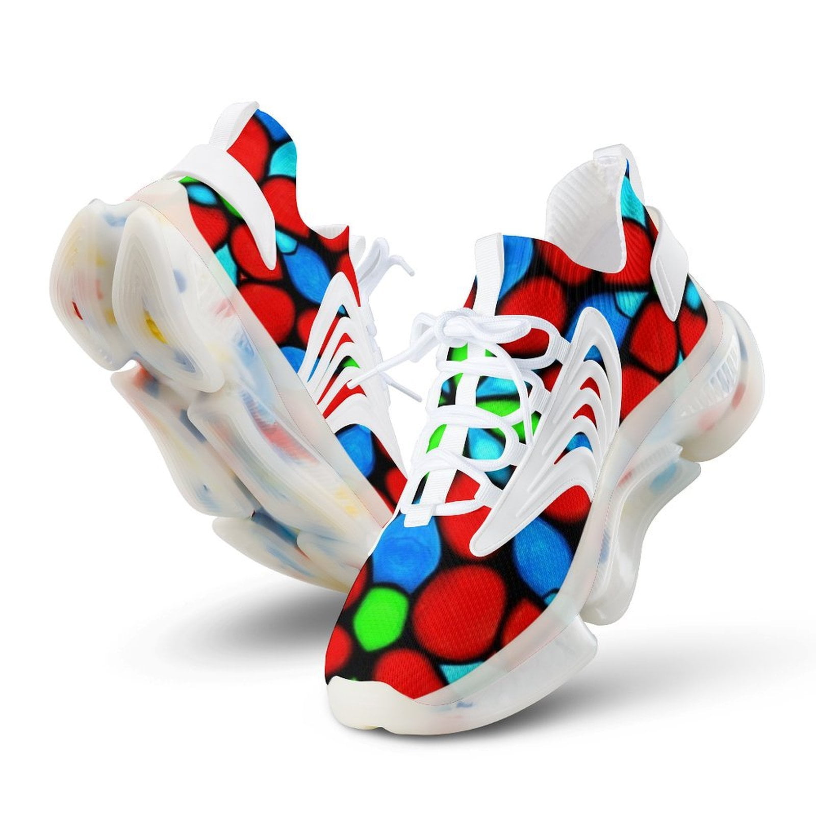Colorful Stained Glass Pattern Walking Shoes for Men Woman Lightweight ...