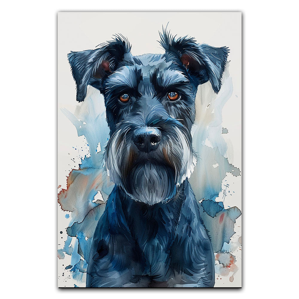 Colorful Standard Schnauzer Wall Art Abstract Dog Posters Animal Canvas ...