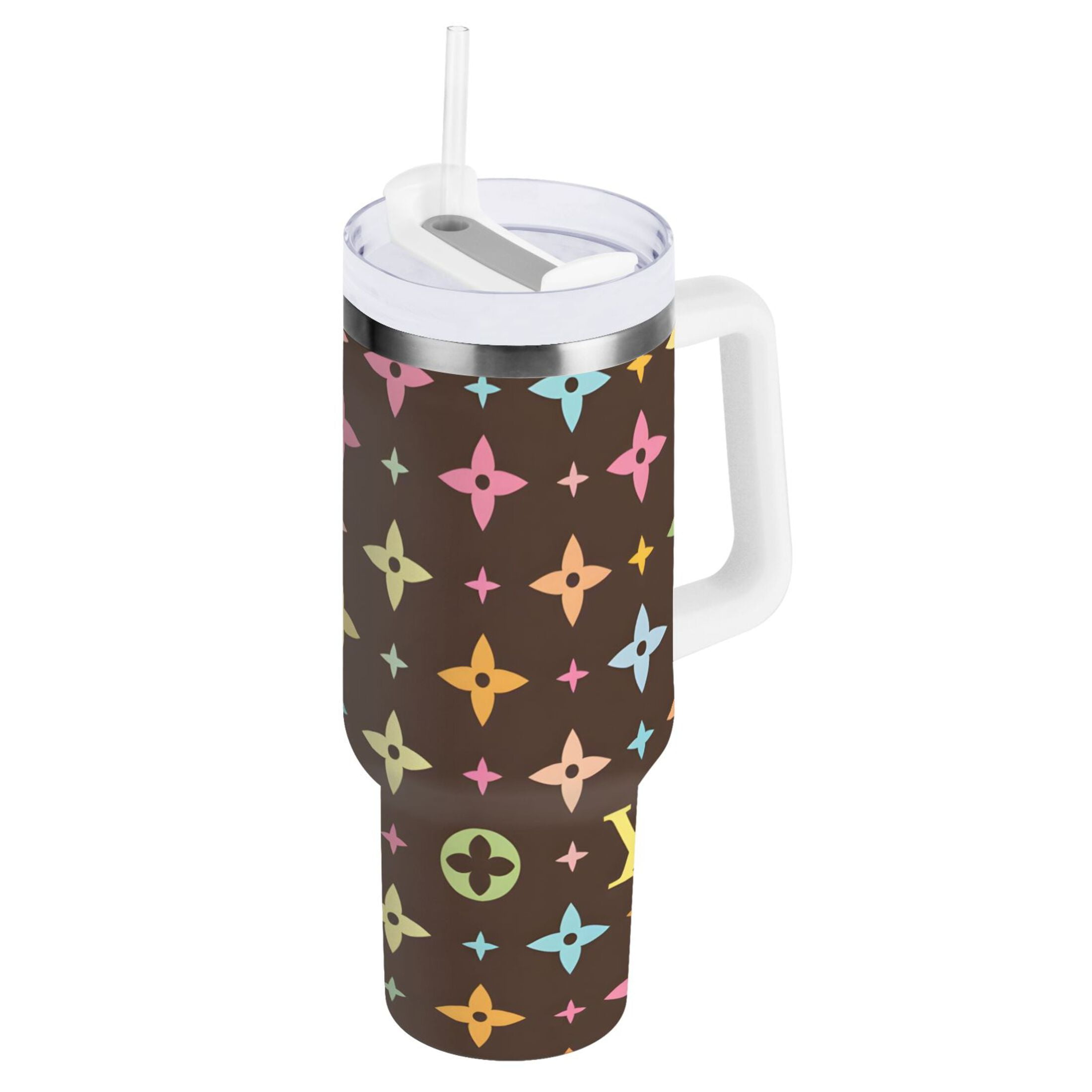 Colorful Star Character 30 oz Tumbler with Handle and Straw Lid Vacuum ...