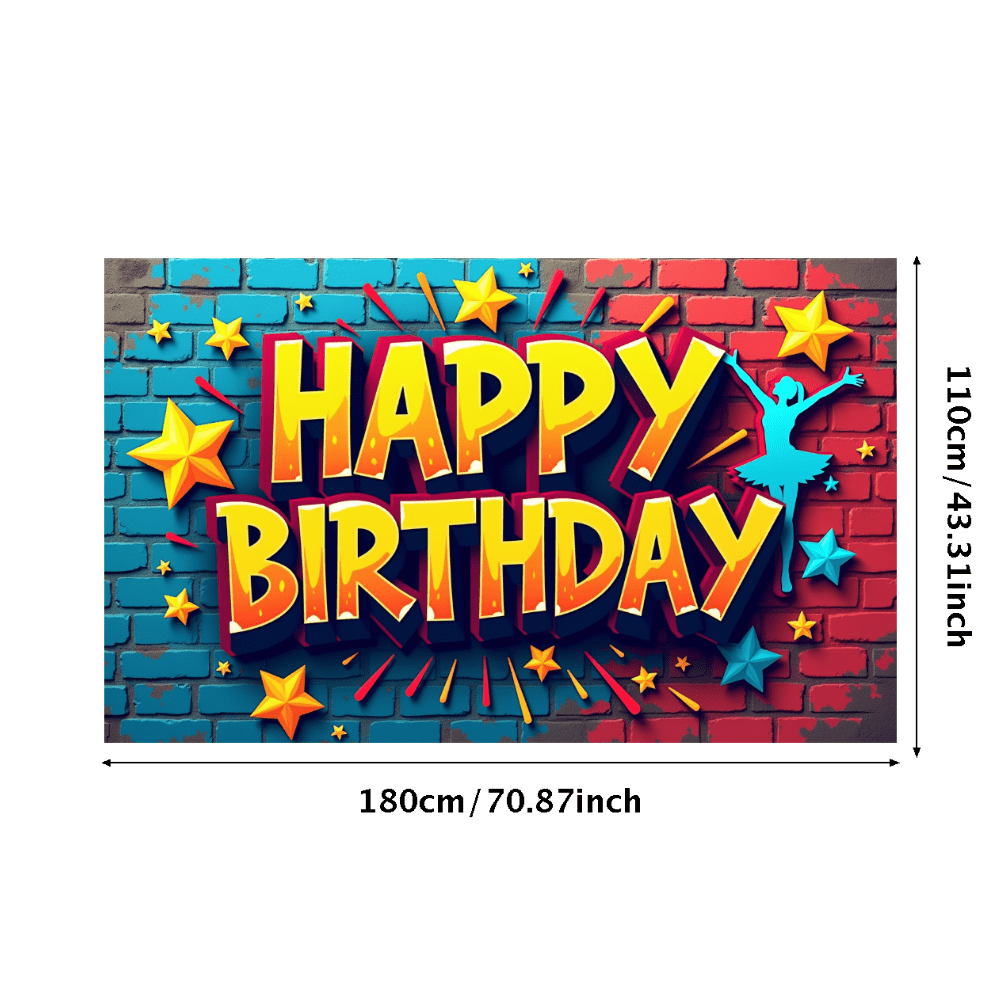 Colorful Star Decorated Happy Birthday Banner Backdrop Background for ...