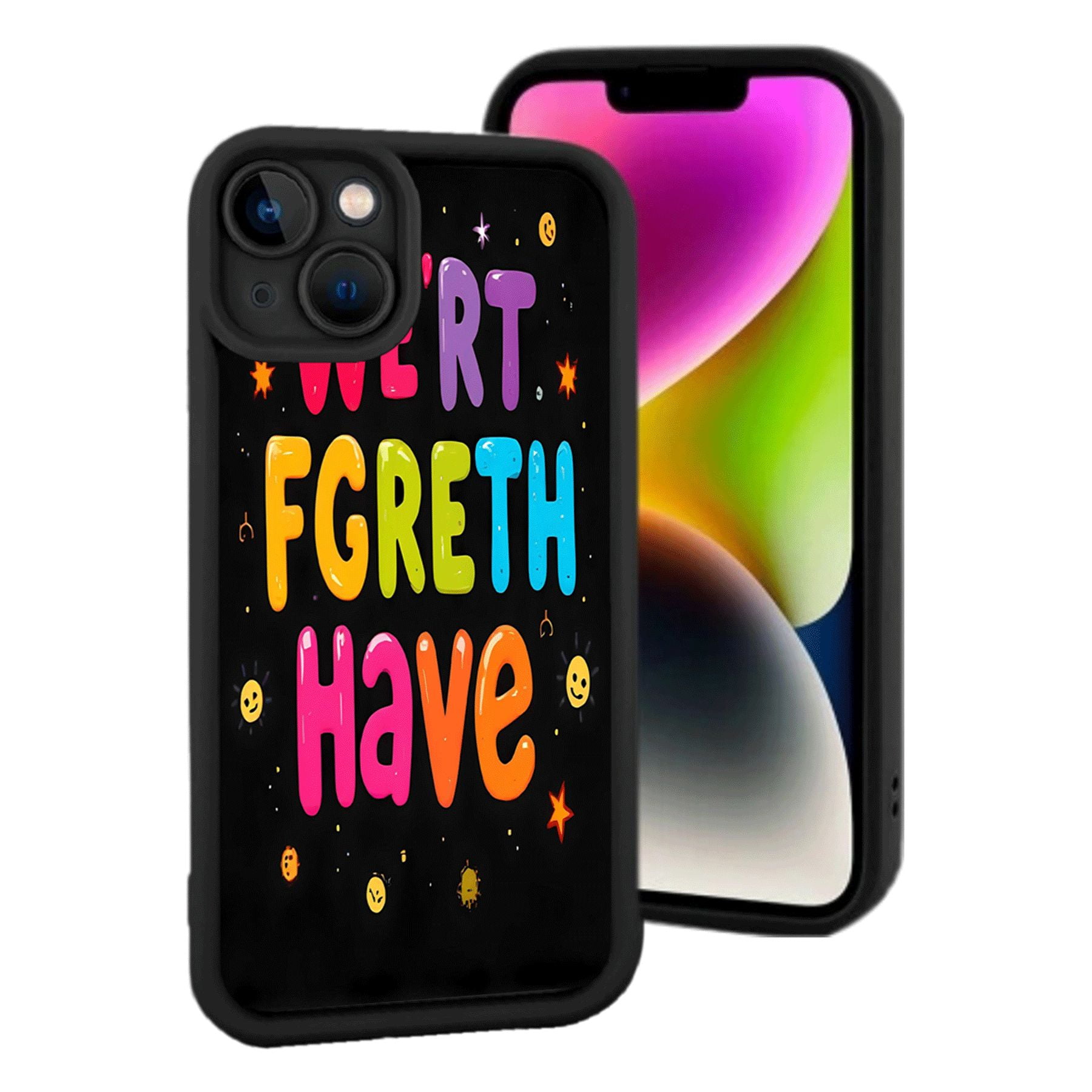 Colorful Star Design iPhone 15 Case - Lightweight Yellowing Resistant ...