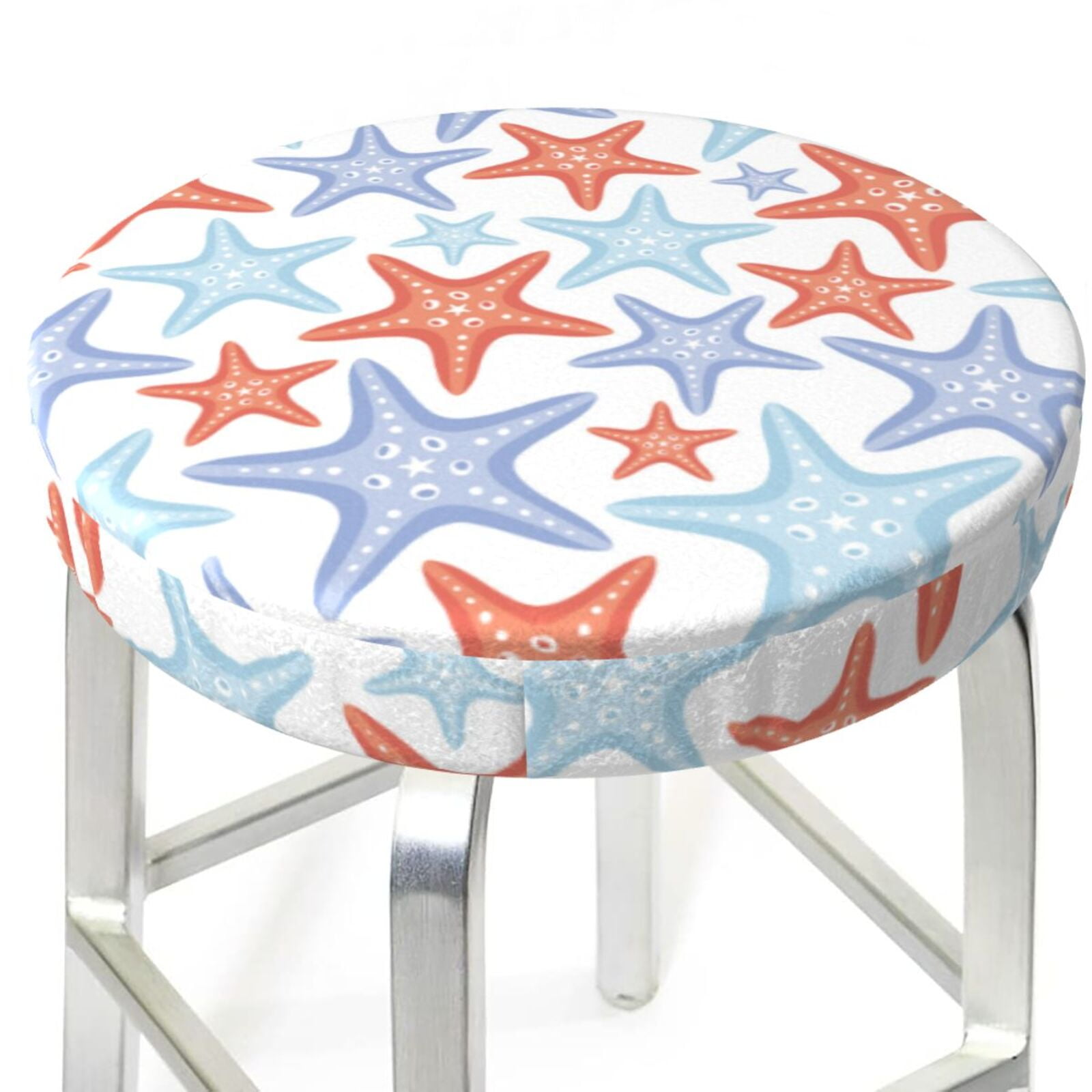 Colorful Star Fish Round Bar Stool Seat Covers, Elastic Round Chair ...