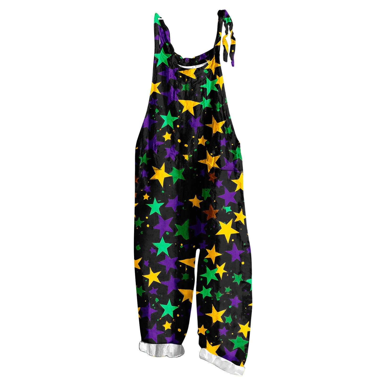 Colorful Star Graphic Loose Fit Overalls for Women Summer Fall Brunch ...