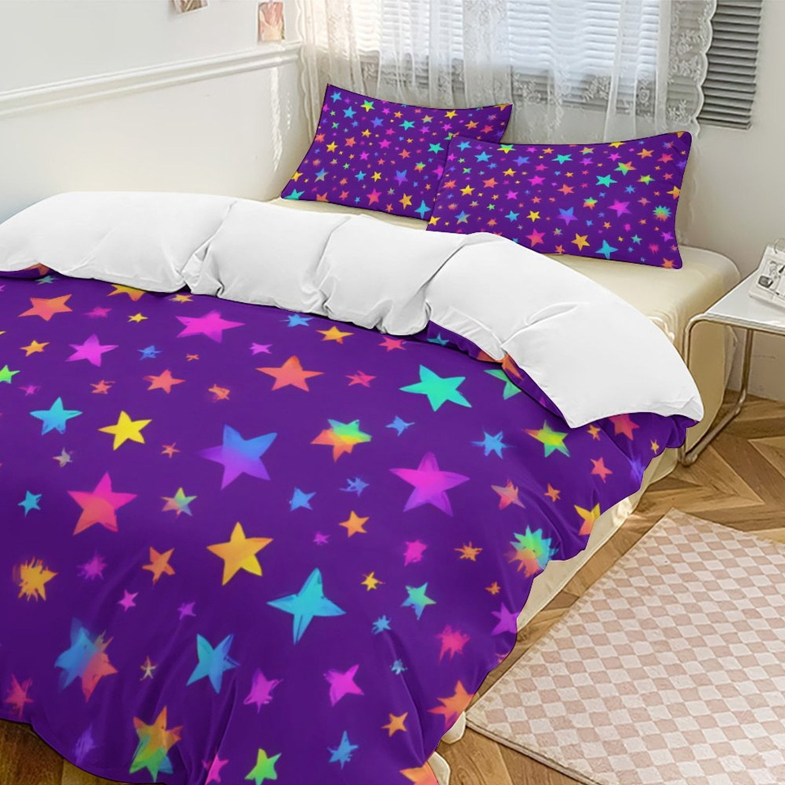 Colorful Star Pattern Background 3D Duvet Cover Set Quilt Cover Theme ...