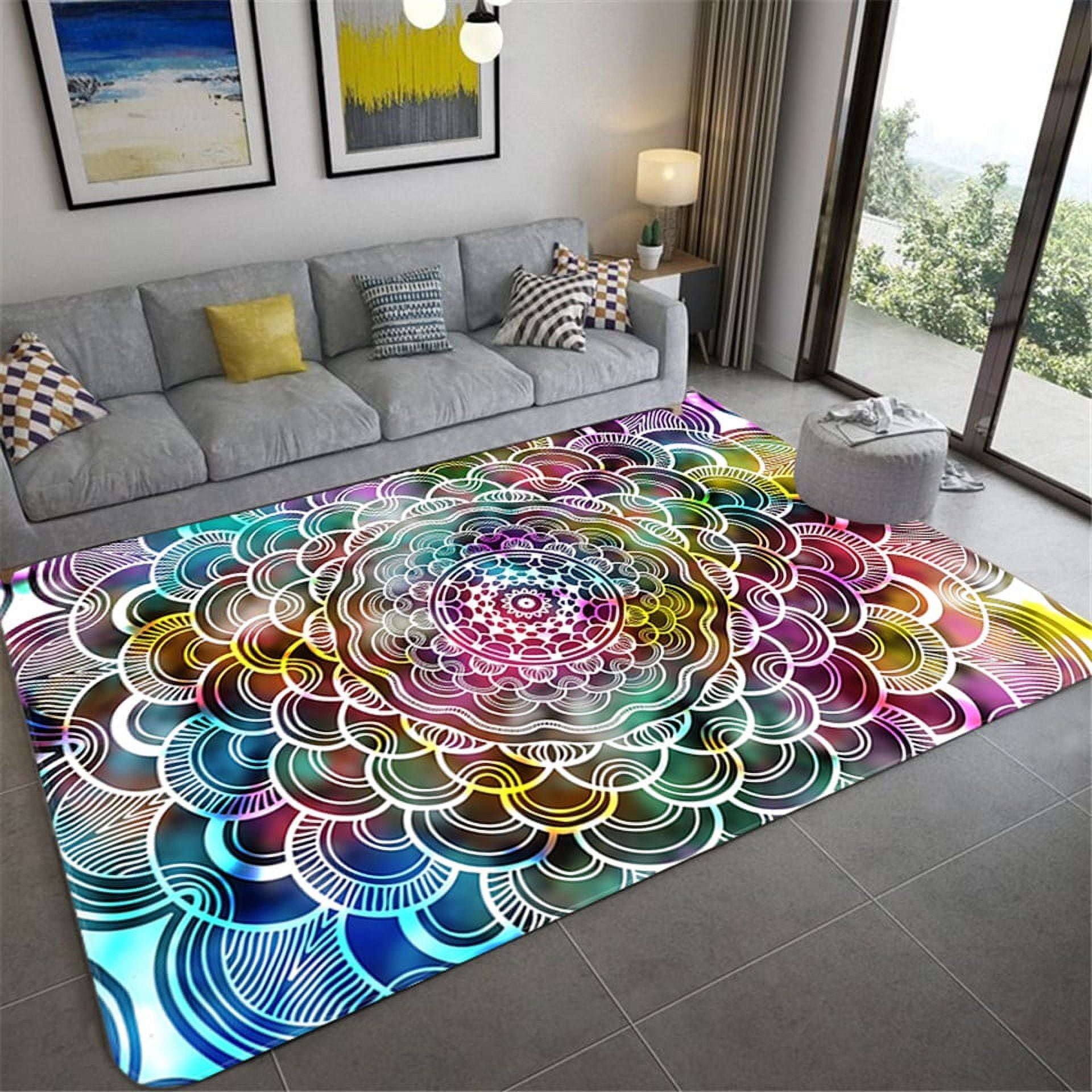 Colorful Star Sky Mandala Carpet for Living Room Gorgeous Floor Mat Rug ...