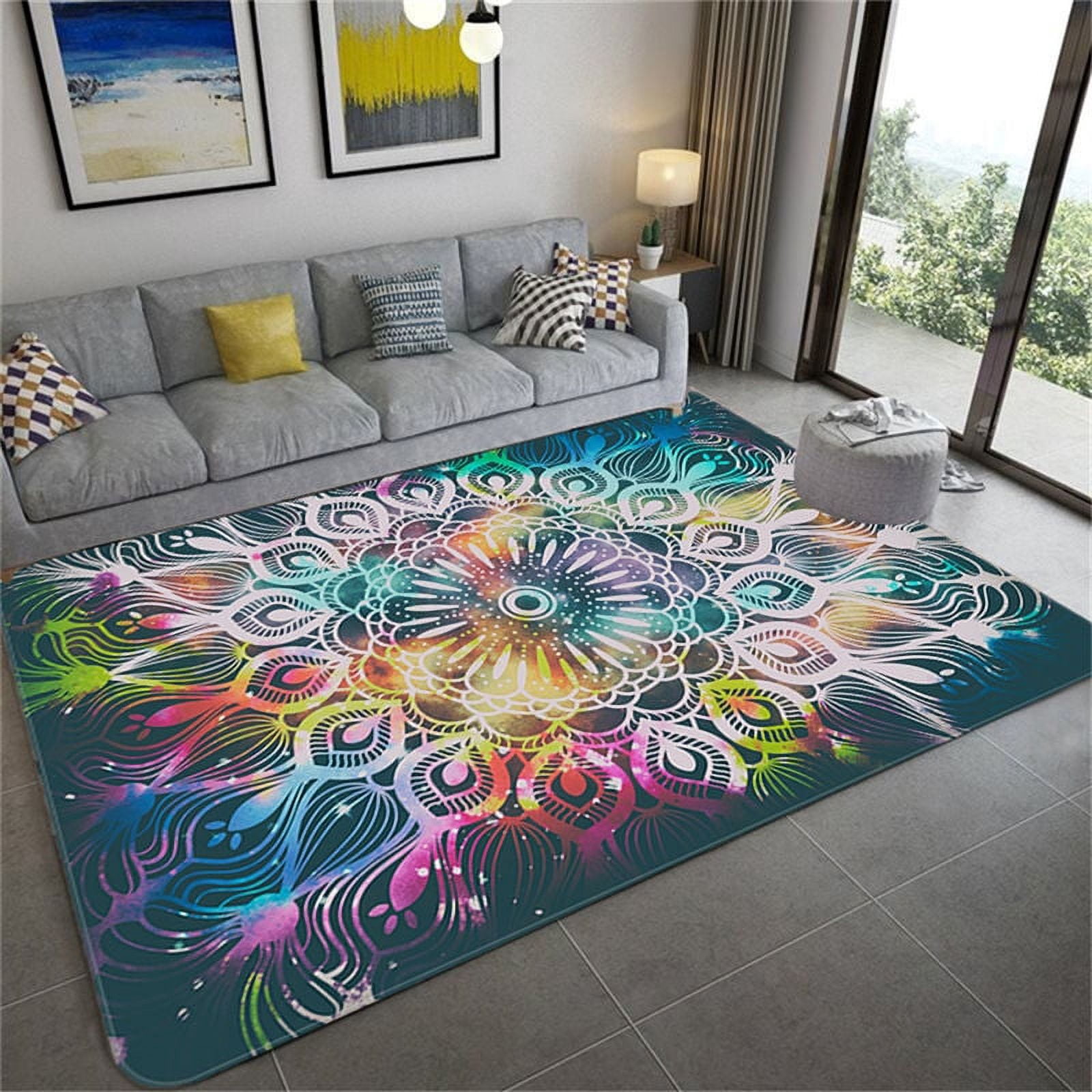 Colorful Star Sky Mandala Carpet for Living Room Gorgeous Floor Mat Rug ...