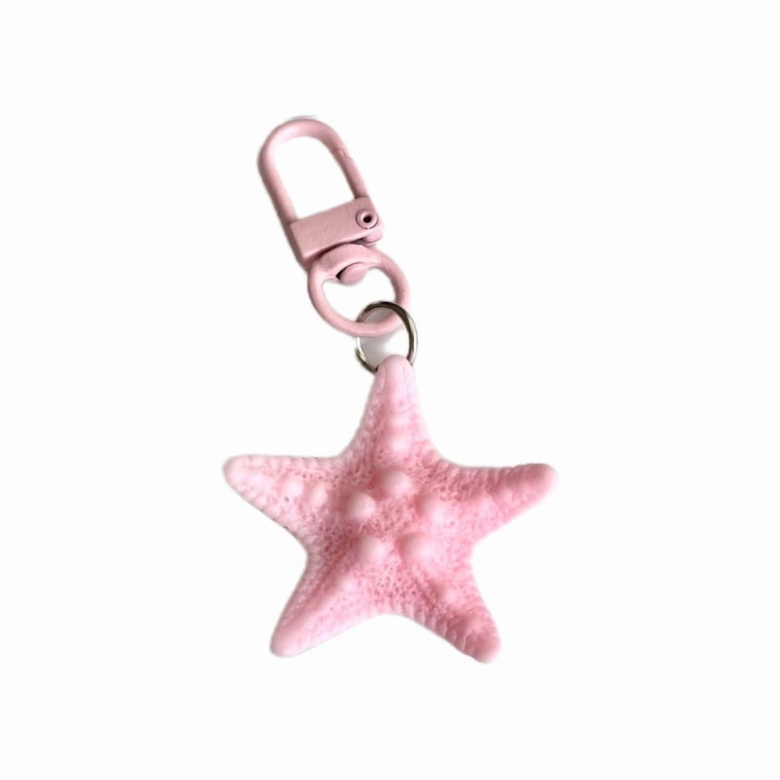 Colorful Starfish Keyring Sea Star Shaped Keychain Handmade Pentagrams ...