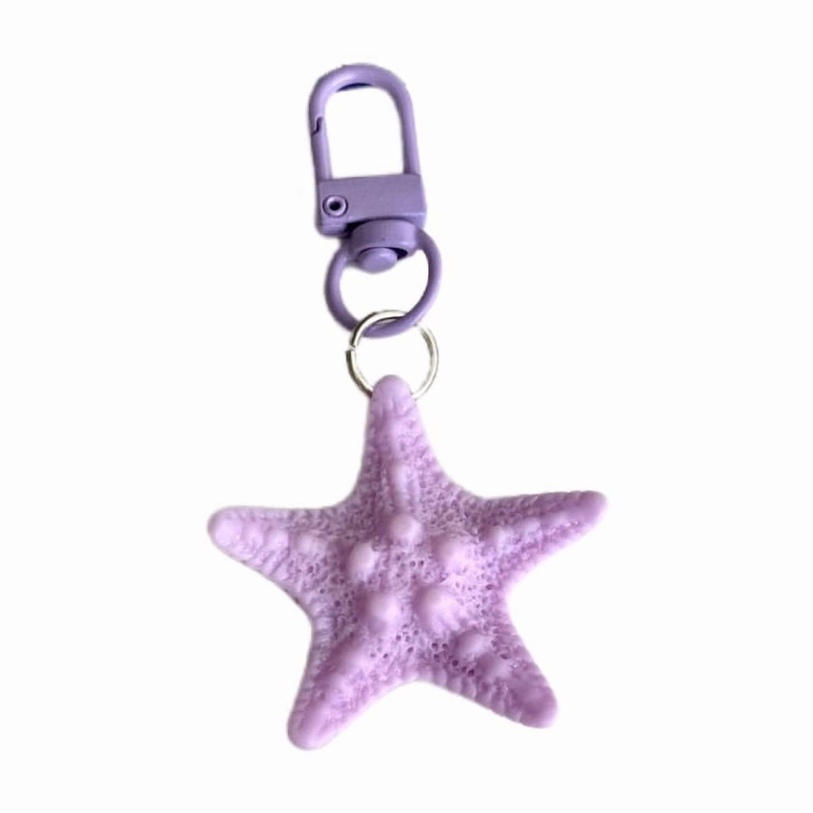 Colorful Starfish Keyring Sea Star Shaped Keychain Handmade Pentagrams ...