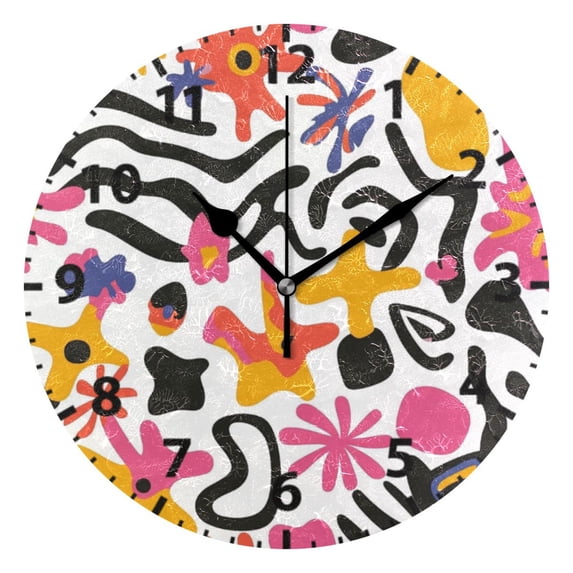 Colorful Starfish Pattern Wall Clock 10in Round Artistic Oil Painting ...
