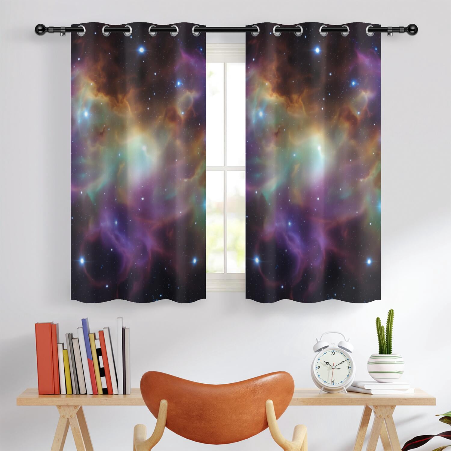 Colorful Starry Sky and Universe Blackout Curtains,Triple Weaved Fabric ...