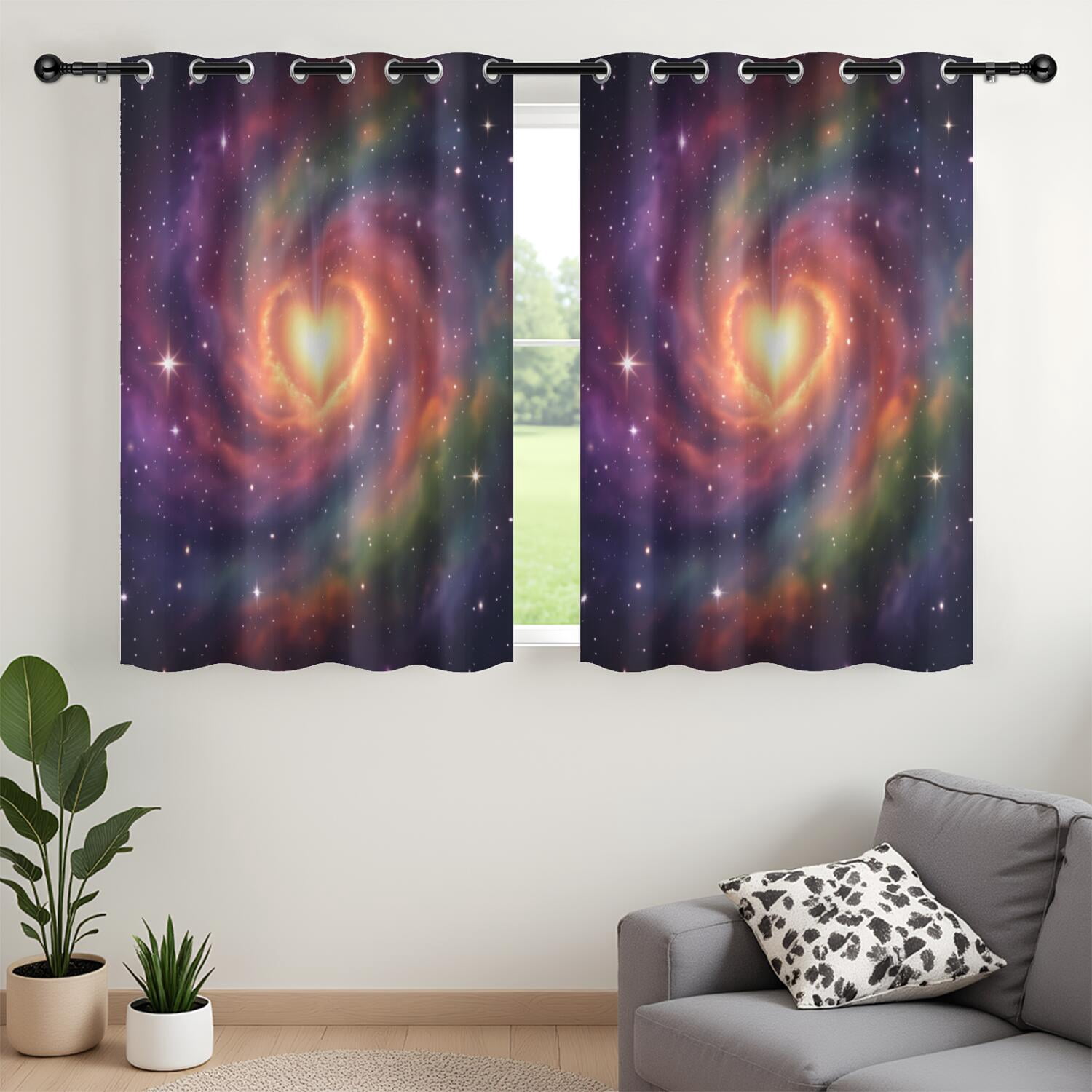 Colorful Starry Sky and Universe Blackout Curtains,Triple Weaved Fabric ...