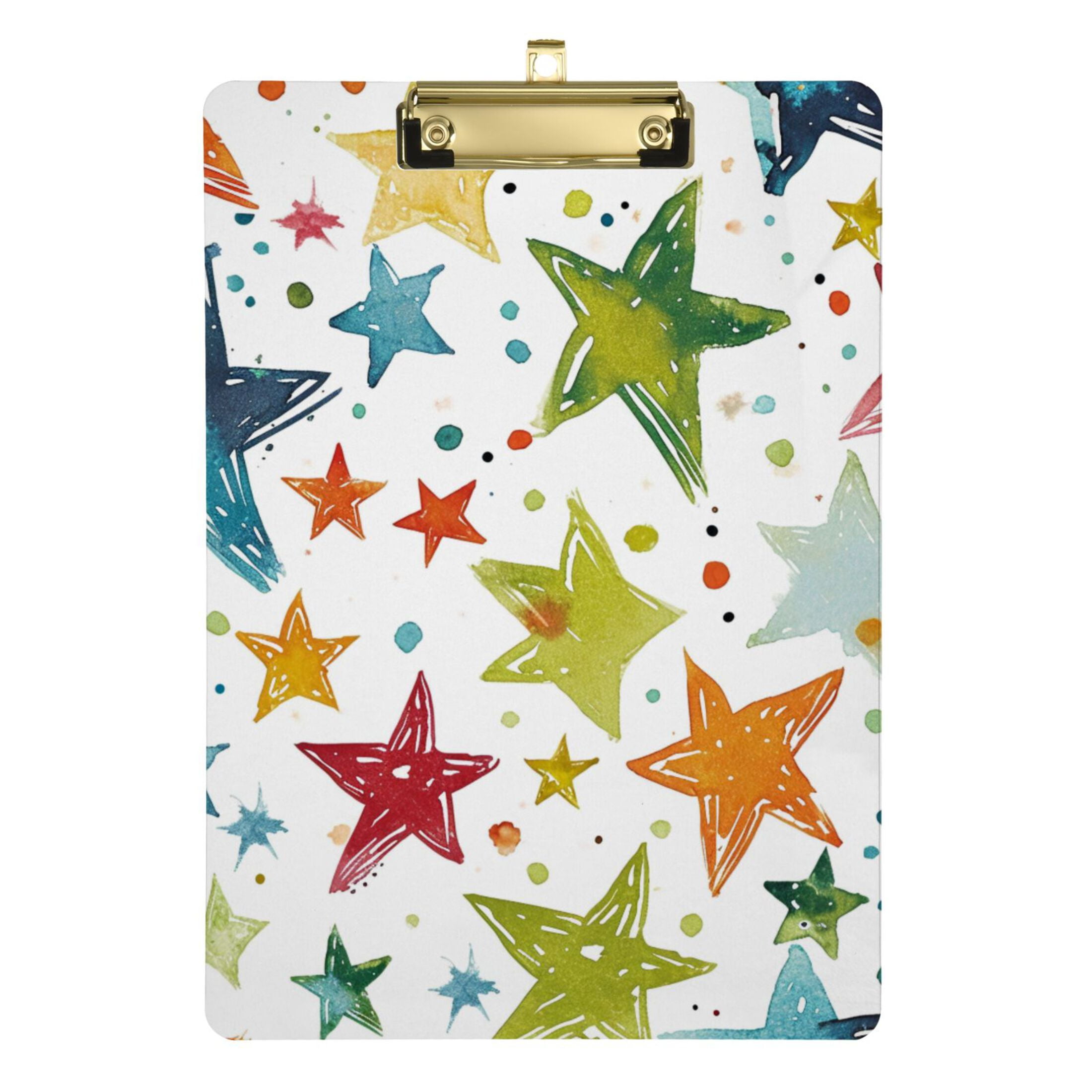 Colorful Stars Acrylic Clipboards 12 x 9 Inch A4 Size with Low Profile ...
