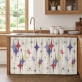 Colorful Stars Cabinet Curtains 32" W x 55" L Vintage Purple Yellow Red ...