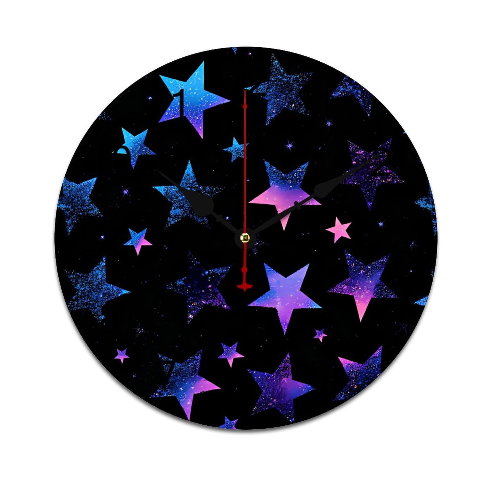 Colorful Stars Clouds And Moon Bedroom Wall Clock Large Modern Kitchen ...