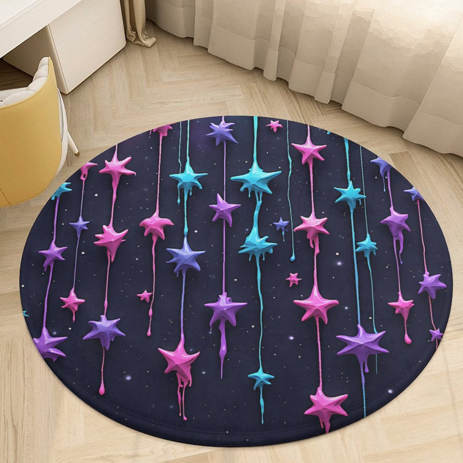Colorful Stars Clouds And Moon Round Area Rugs for Bedroom Living Room ...