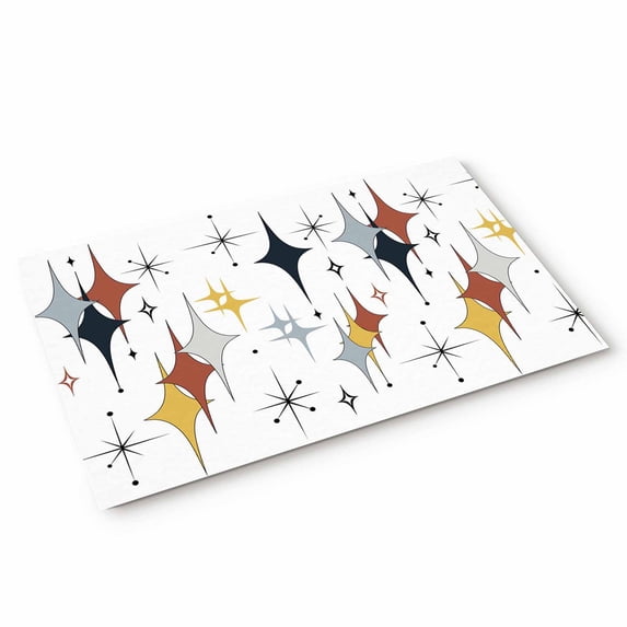 Colorful Stars Door Mat Vintage Red Yellow Black Star Shiny Diamonds ...