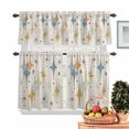 Colorful Stars Kitchen Curtains Valances 3 Piece Set, Vintage Blue ...