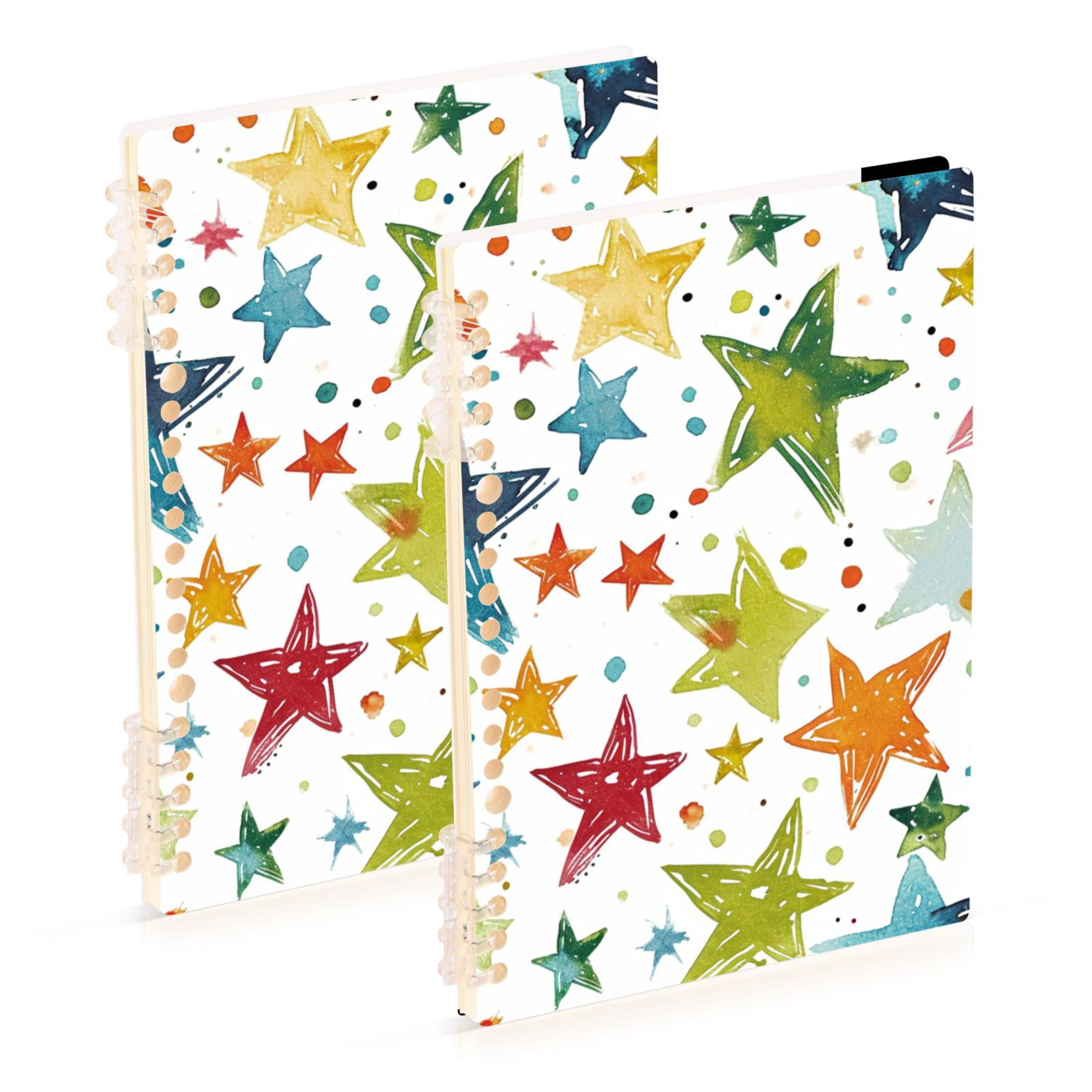 Colorful Stars and Dots Notebook Detachable Coil Notebook Diary Plan ...