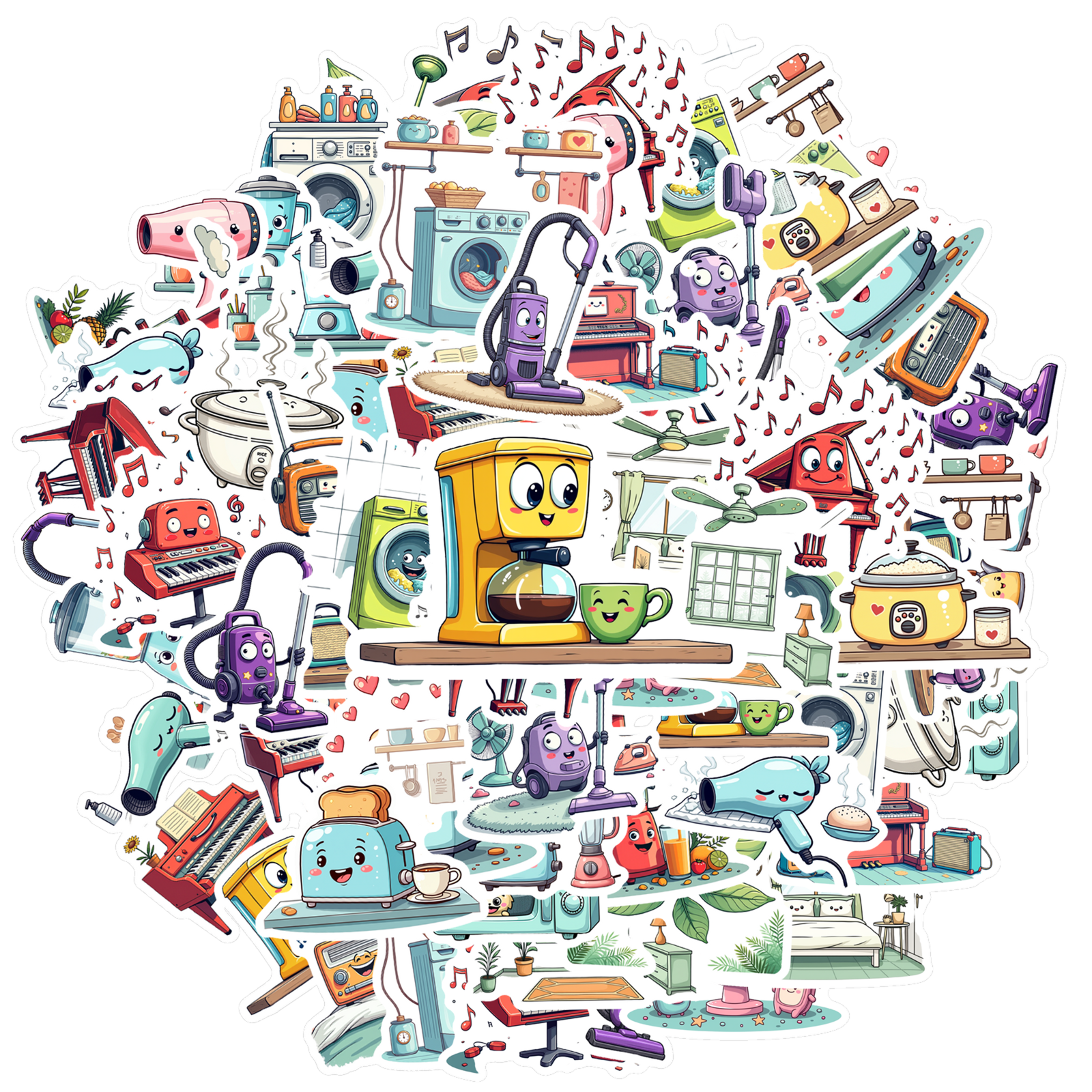 Colorful Sticker Pack Children Stickers Cartoon Funny Stickers for ...