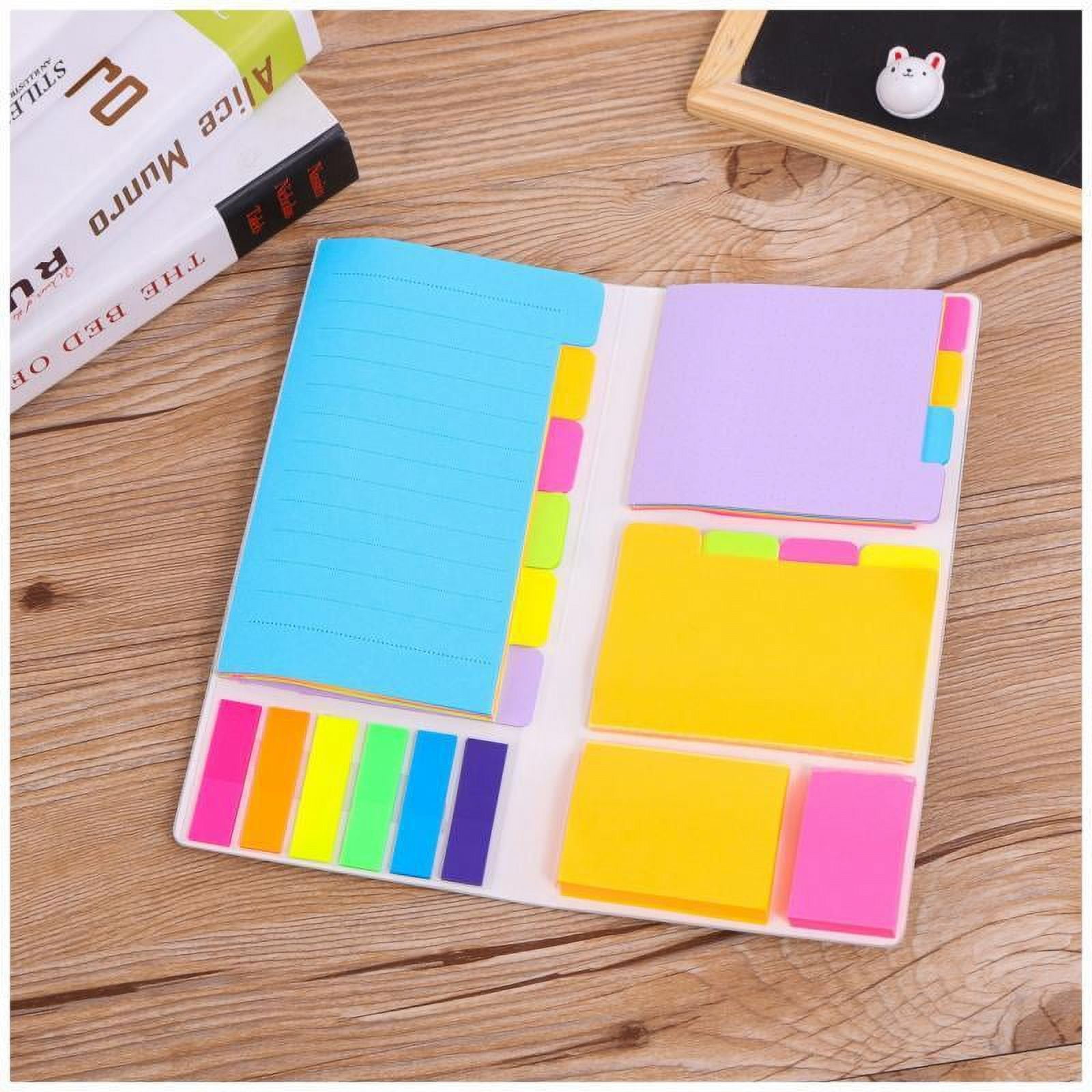 Colorful Sticky Notes Set, 2x Sticking Power, Bright Colors for ...